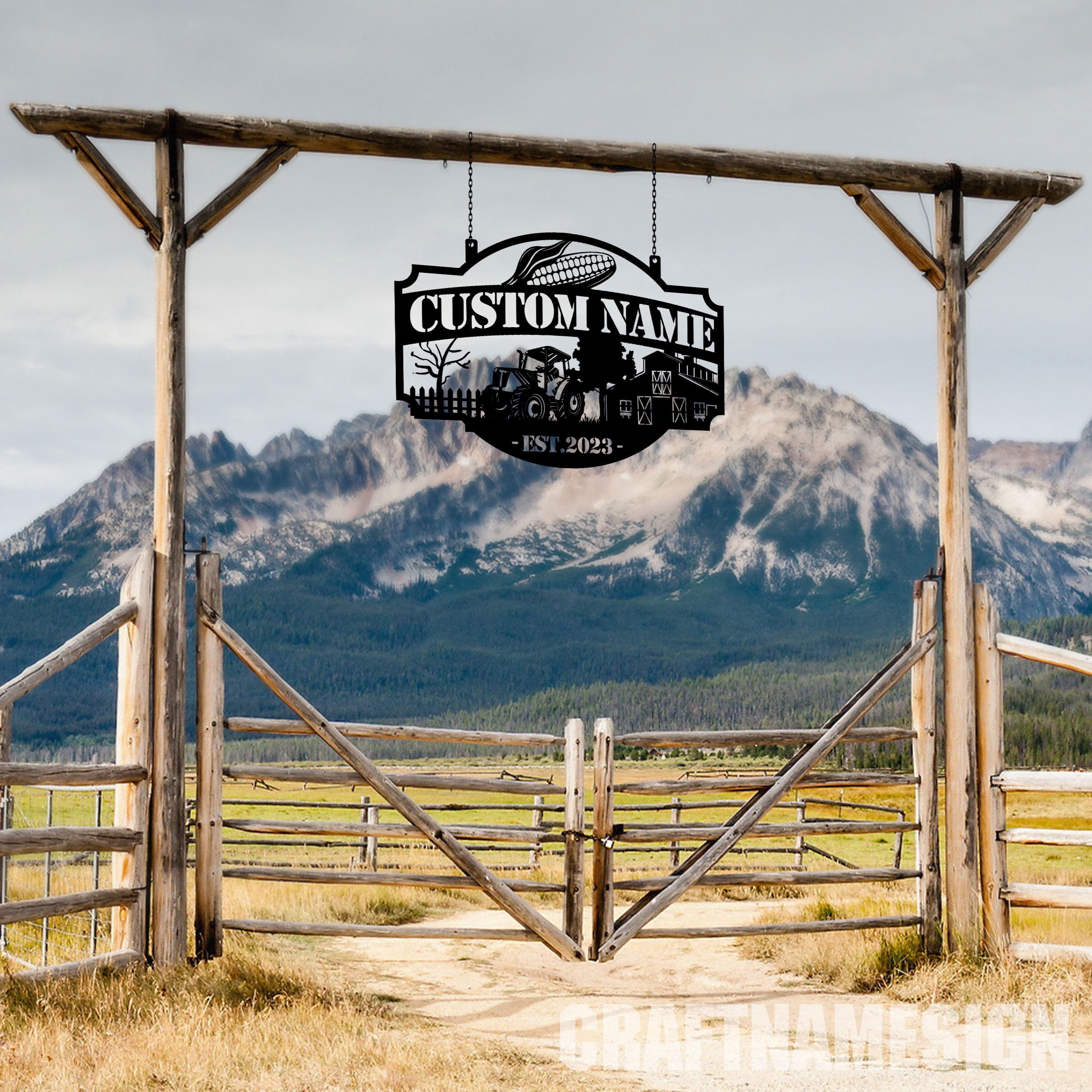 Craftnamesign Custom Metal Farm Sign, Metal Name Sign Outdoor ...