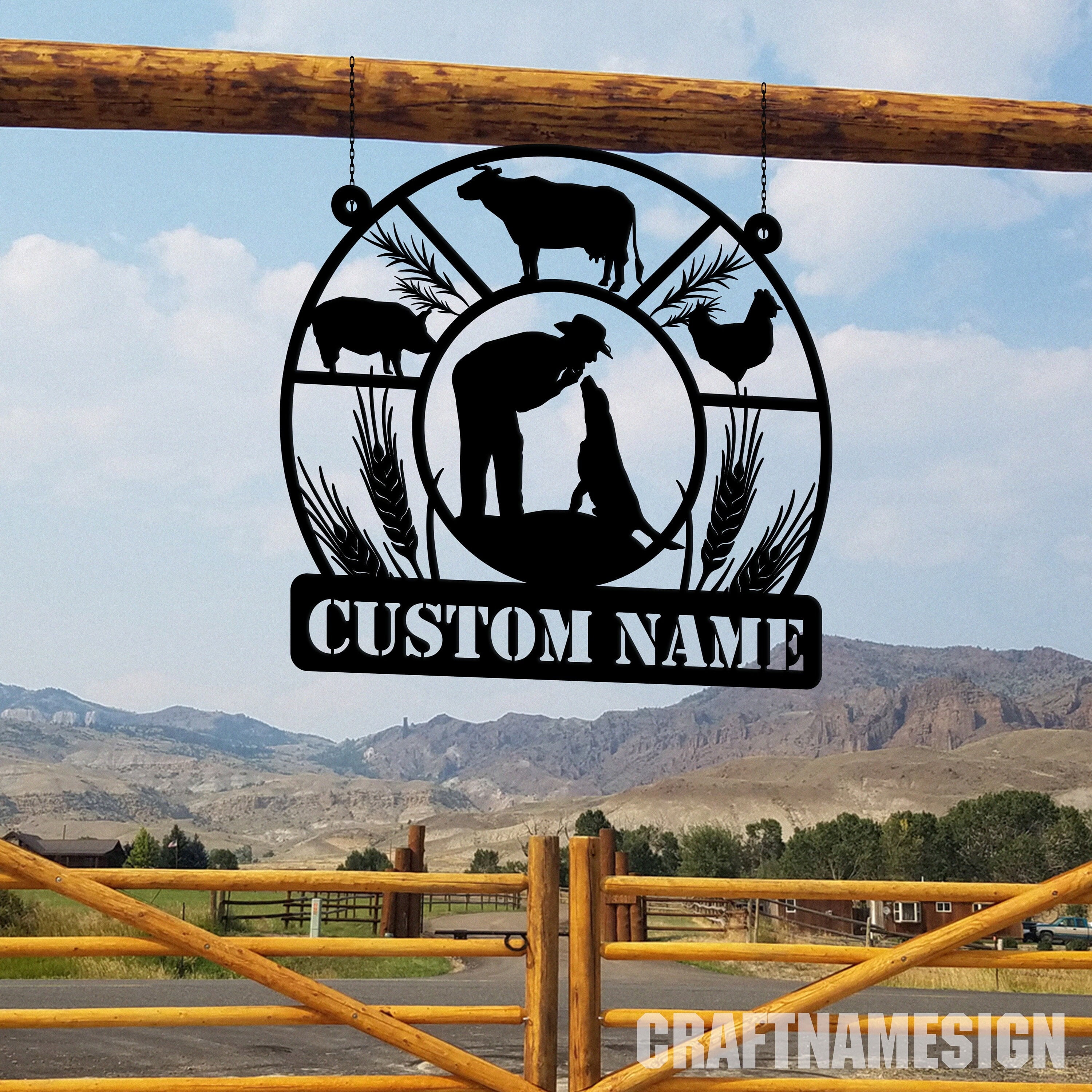 Craftnamesign Custom Metal Farm Sign, Welcome Farm Animals Metal Sign ...
