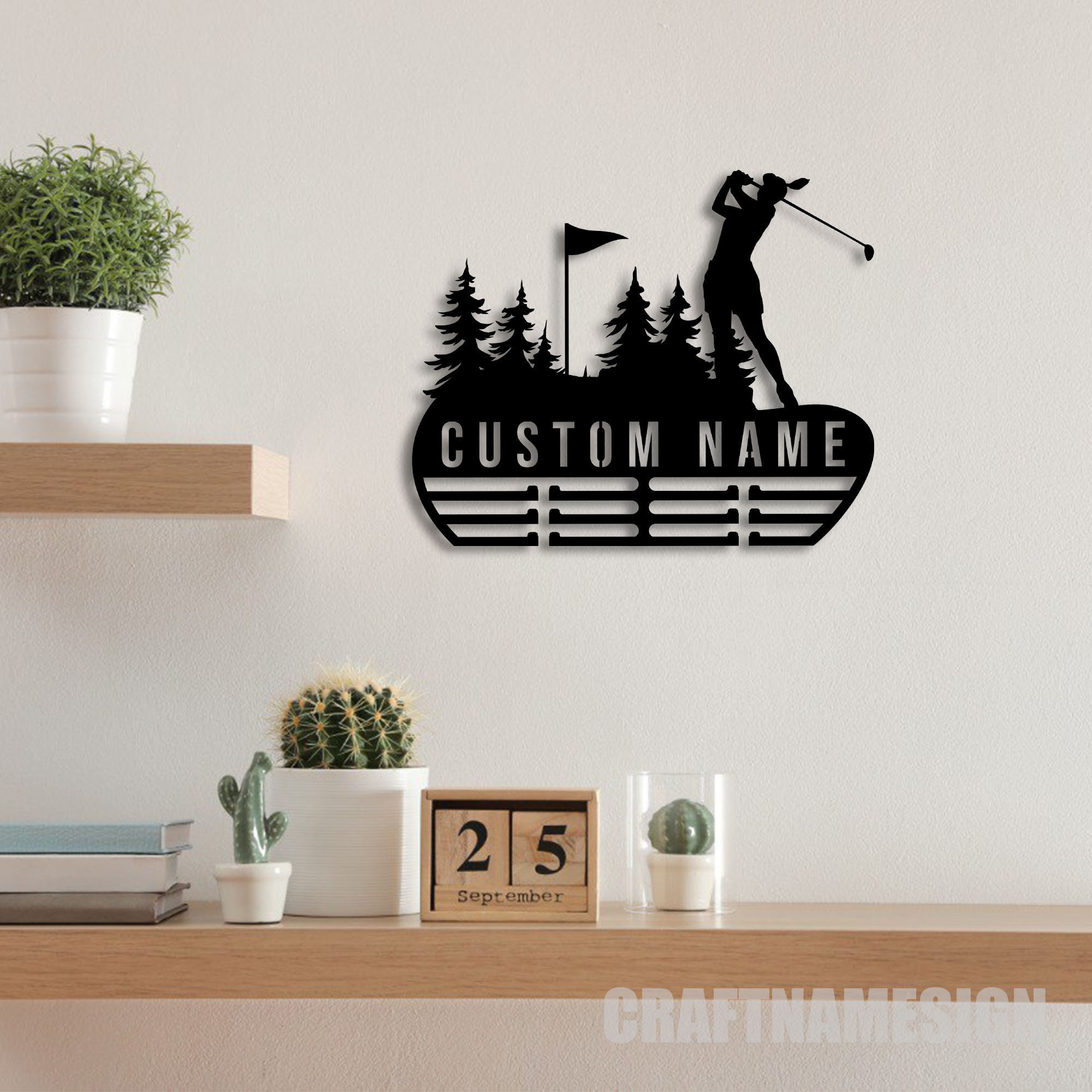Craftnamesign Custom Metal Golf Lover Medal Hanger Wall Art, Golf Medal ...