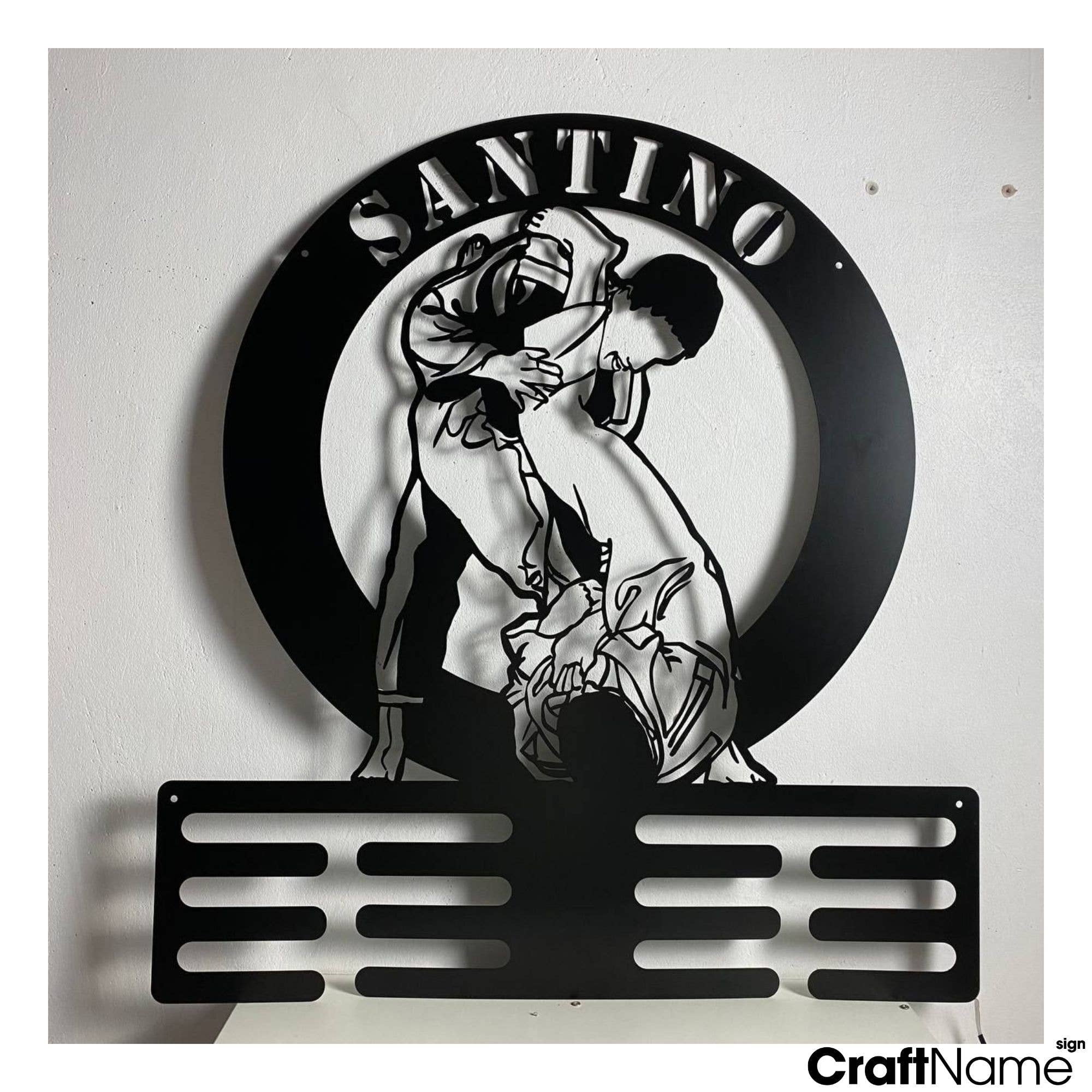 Craftnamesign Custom Metal Jiu Jitsu Medal Hanger, BJJ Medal Display ...