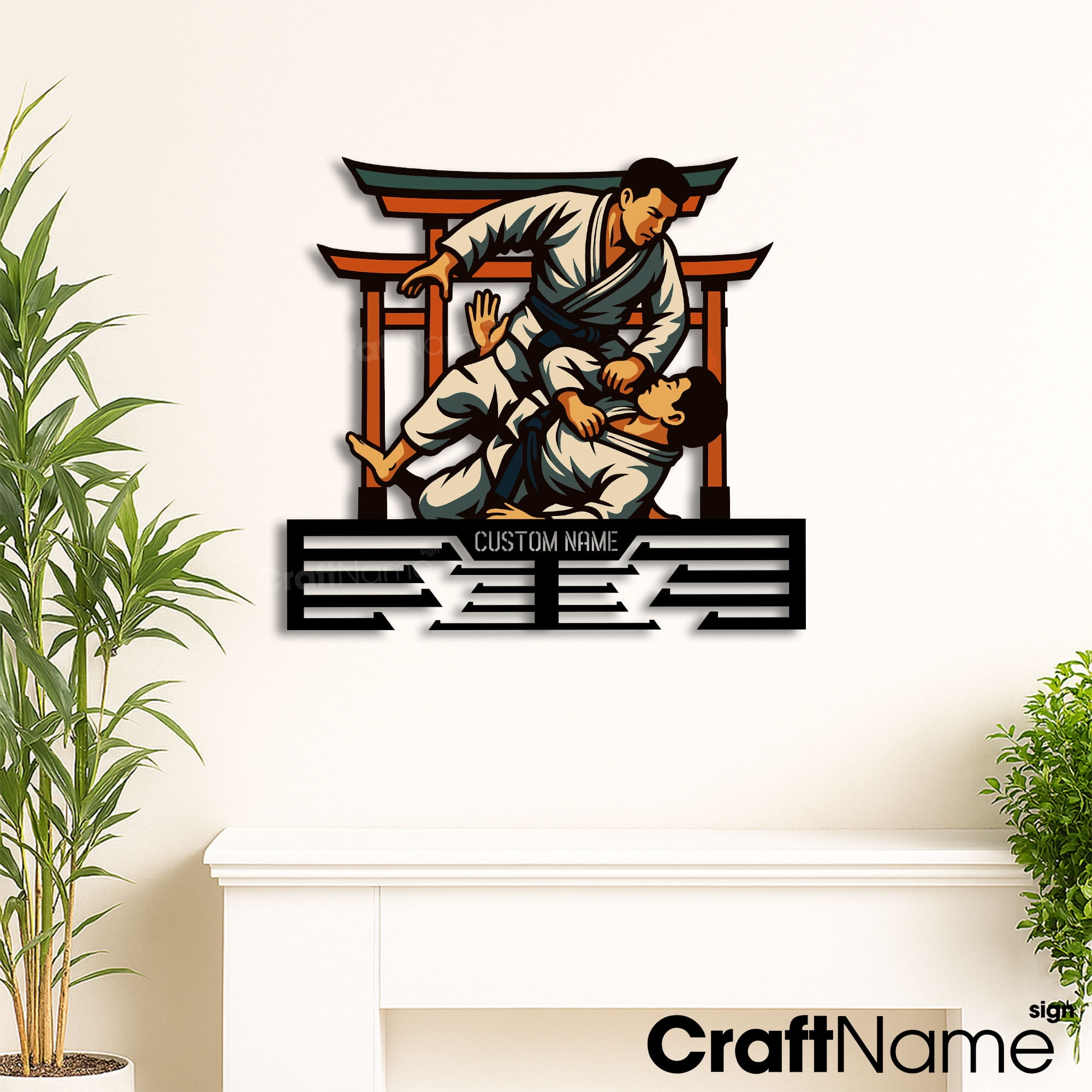 Craftnamesign Custom Metal Jiu Jitsu Medal Hanger Wall Decor, Medal ...