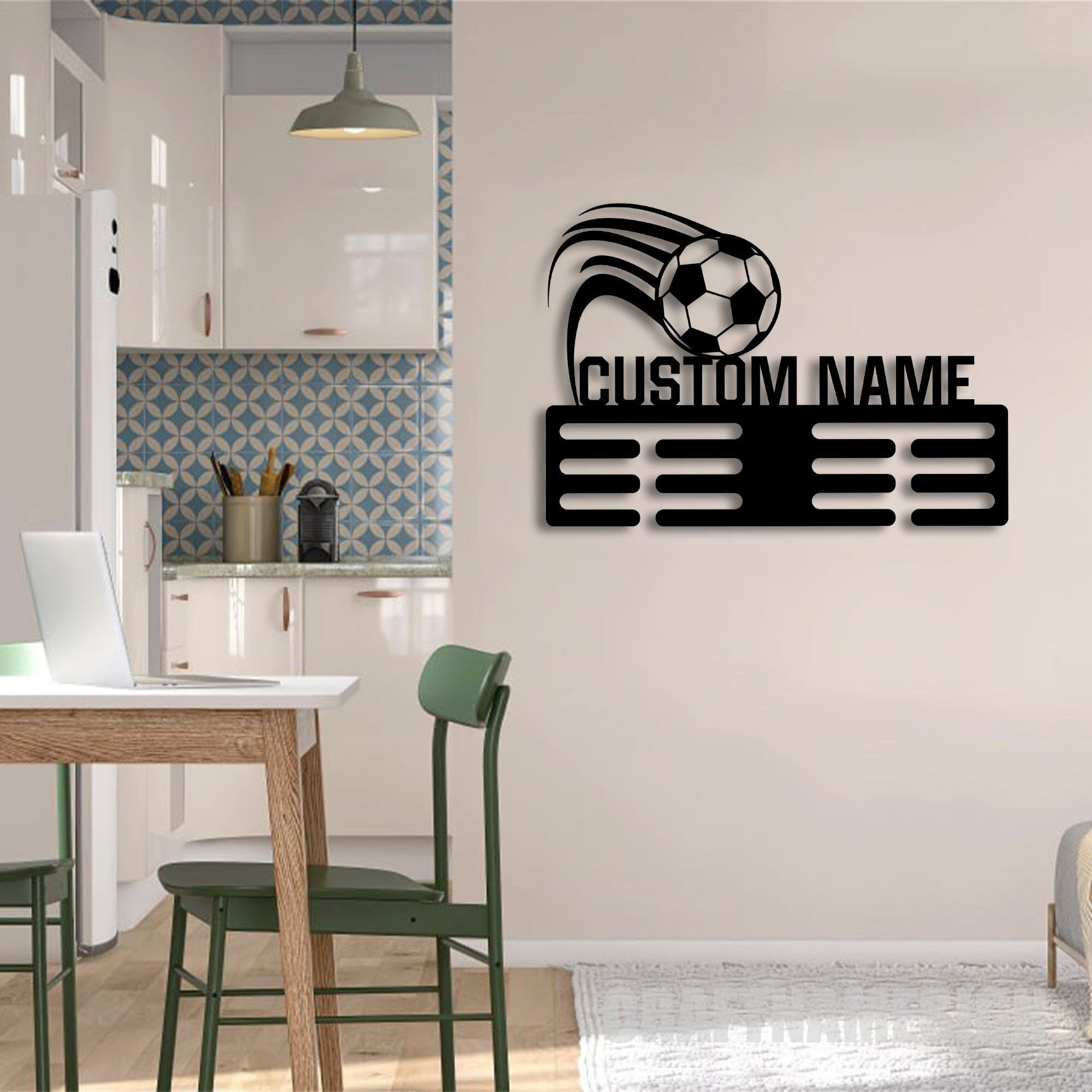 Craftnamesign Custom Metal Soccer Medal Hanger Wall Art, Soccer Player ...