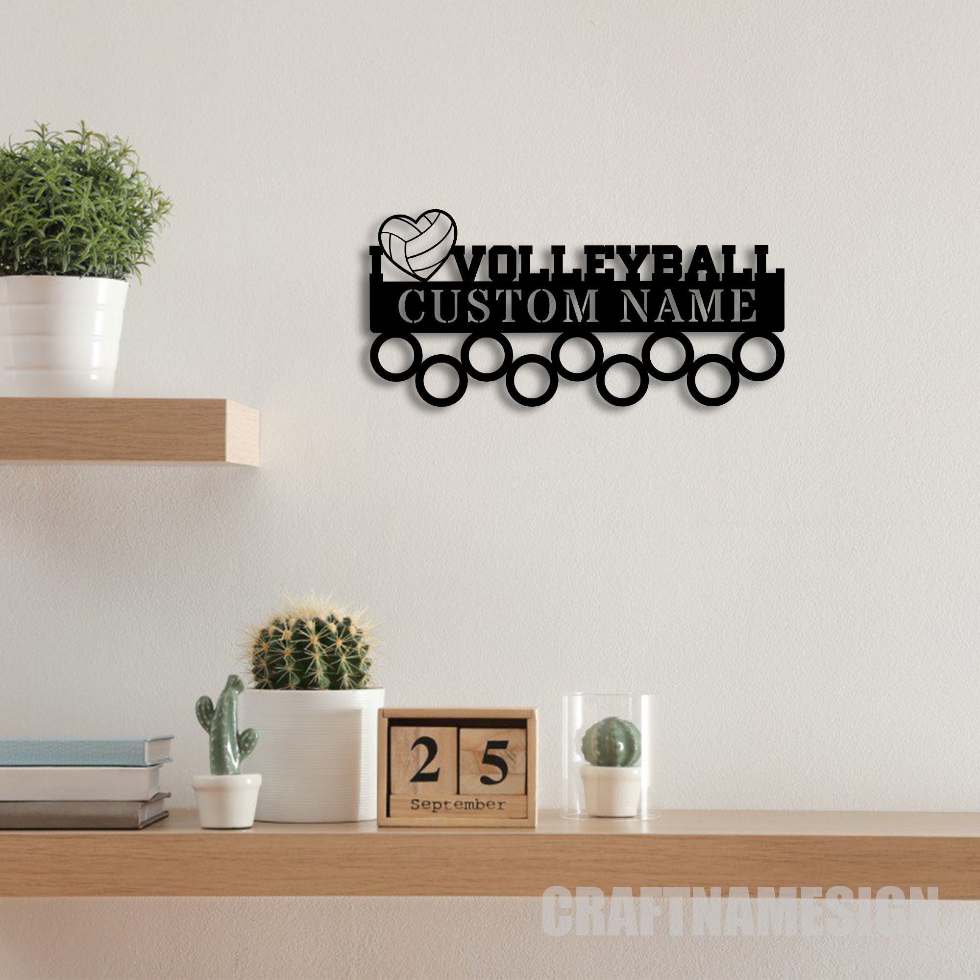 Craftnamesign Custom Metal Volleyball Medal Hanger, Volleyball Display ...