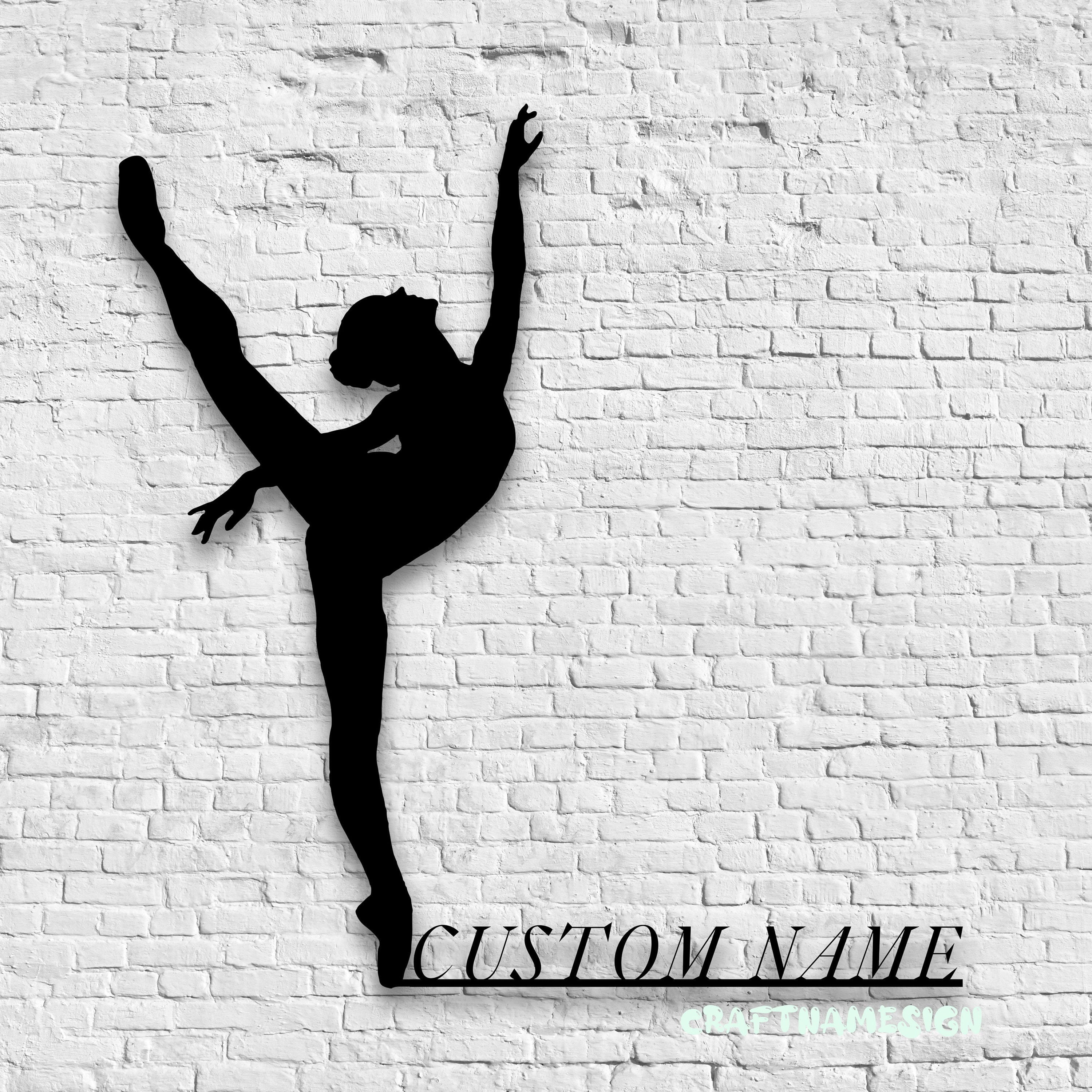 Craftnamesign Custom Modern Dance Metal Wall Art LED Light, Custom Girl ...