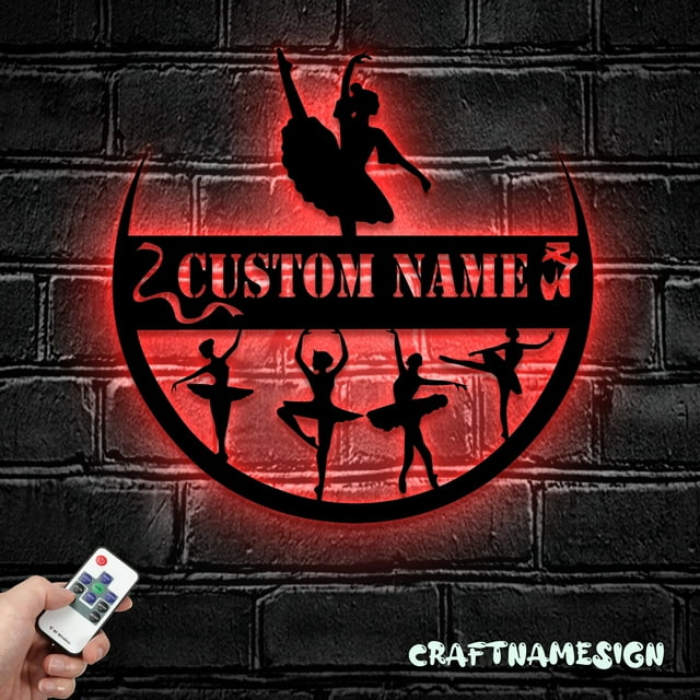 Craftnamesign Custom Modern Dance Metal Wall Art, Personalized Girls ...