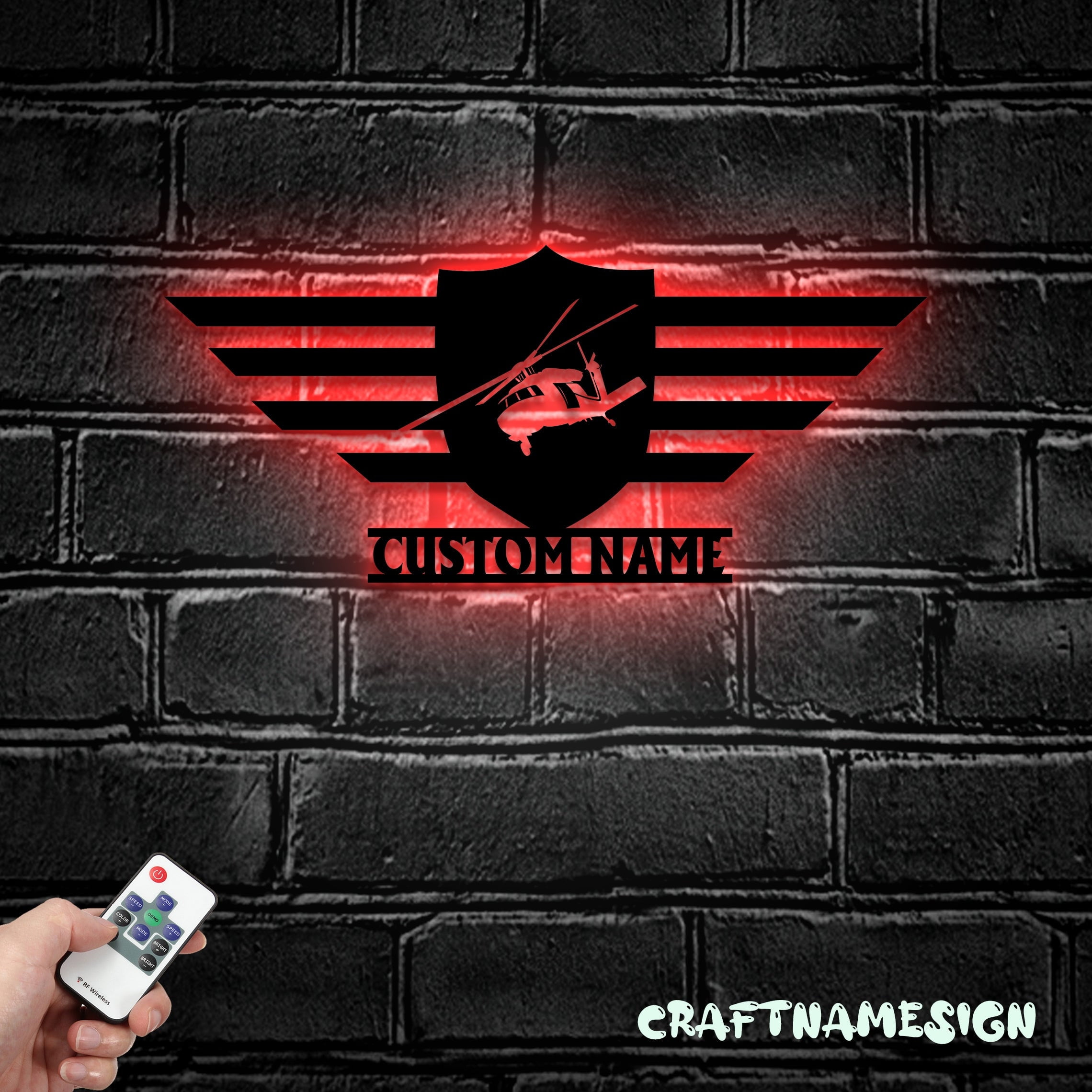Craftnamesign Custom Pilot Airplane Metal Wall Art LED Light, Custom ...