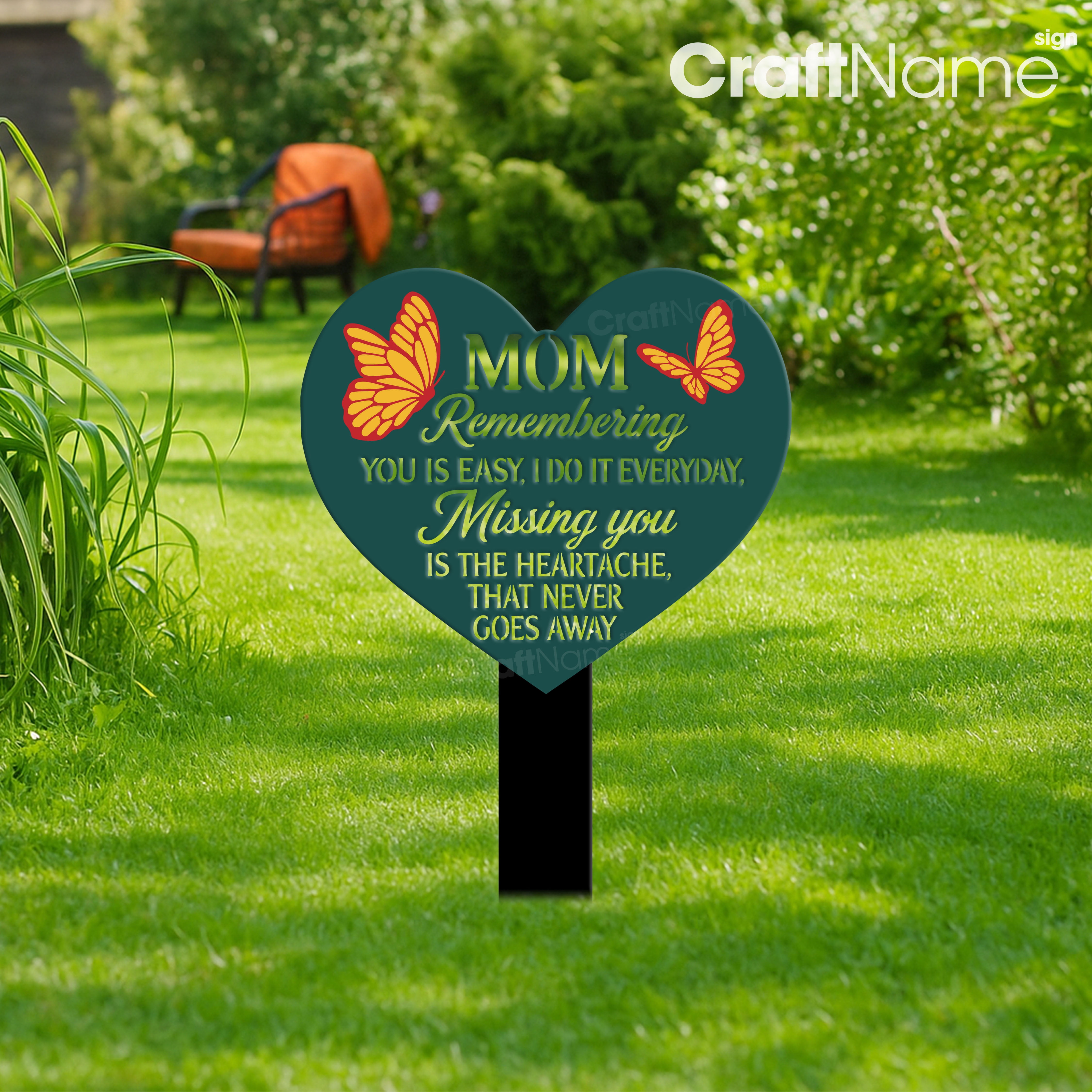 Craftnamesign Custom Mom Memorial Metal Stake, Memorial Garden Plaque ...