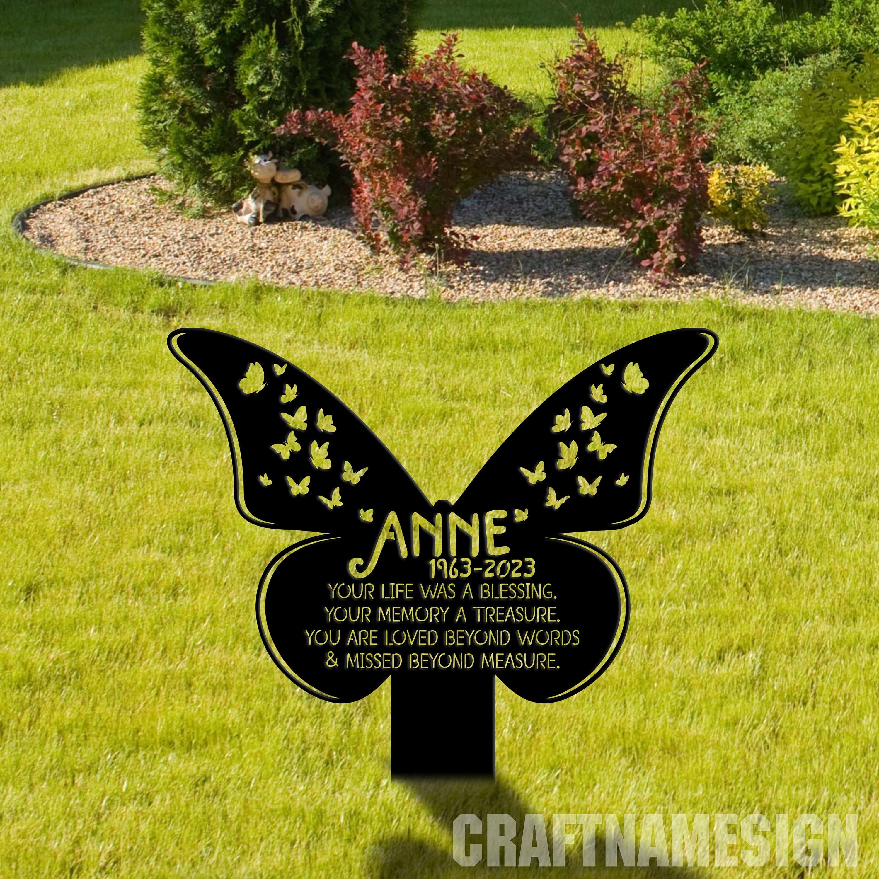 Craftnamesign Custom Mom With Butterfly Memorial Stake, Mother Grave ...