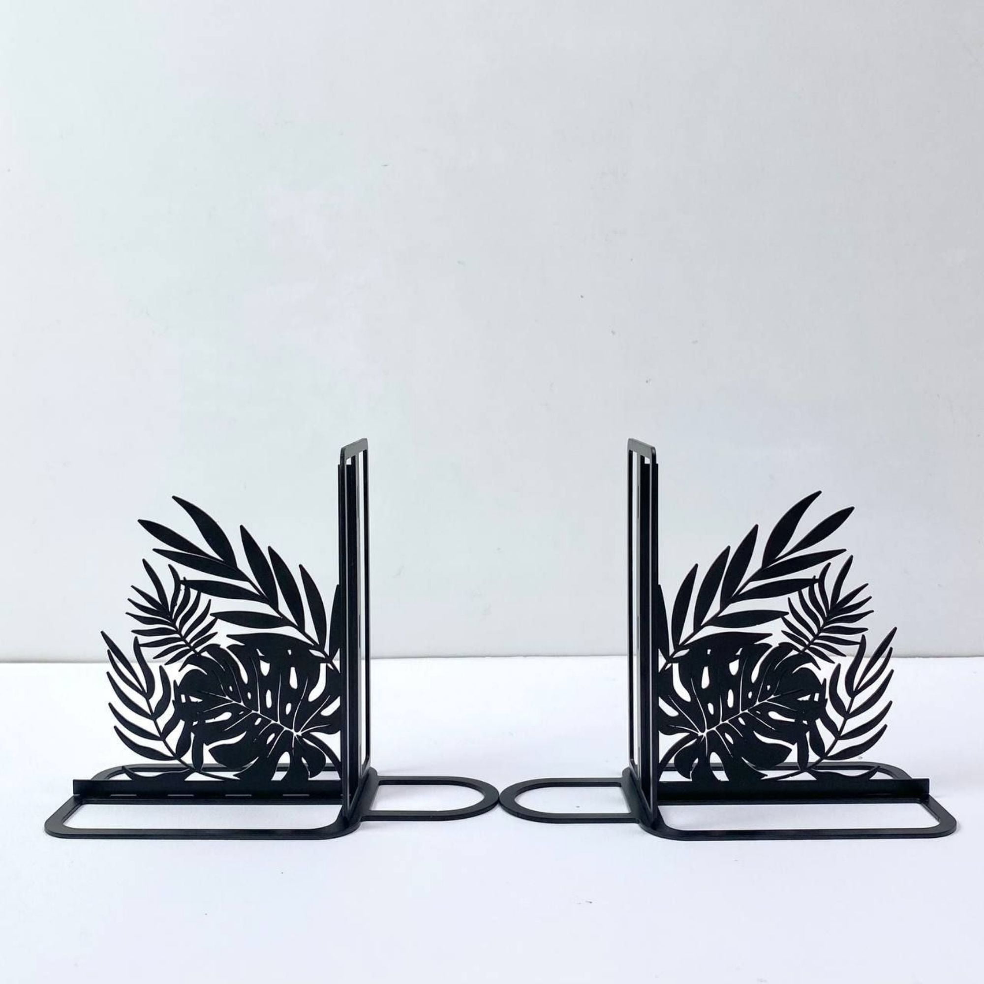 Craftnamesign Custom Monstera Leaves Metal Bookends for Shelves, Book ...