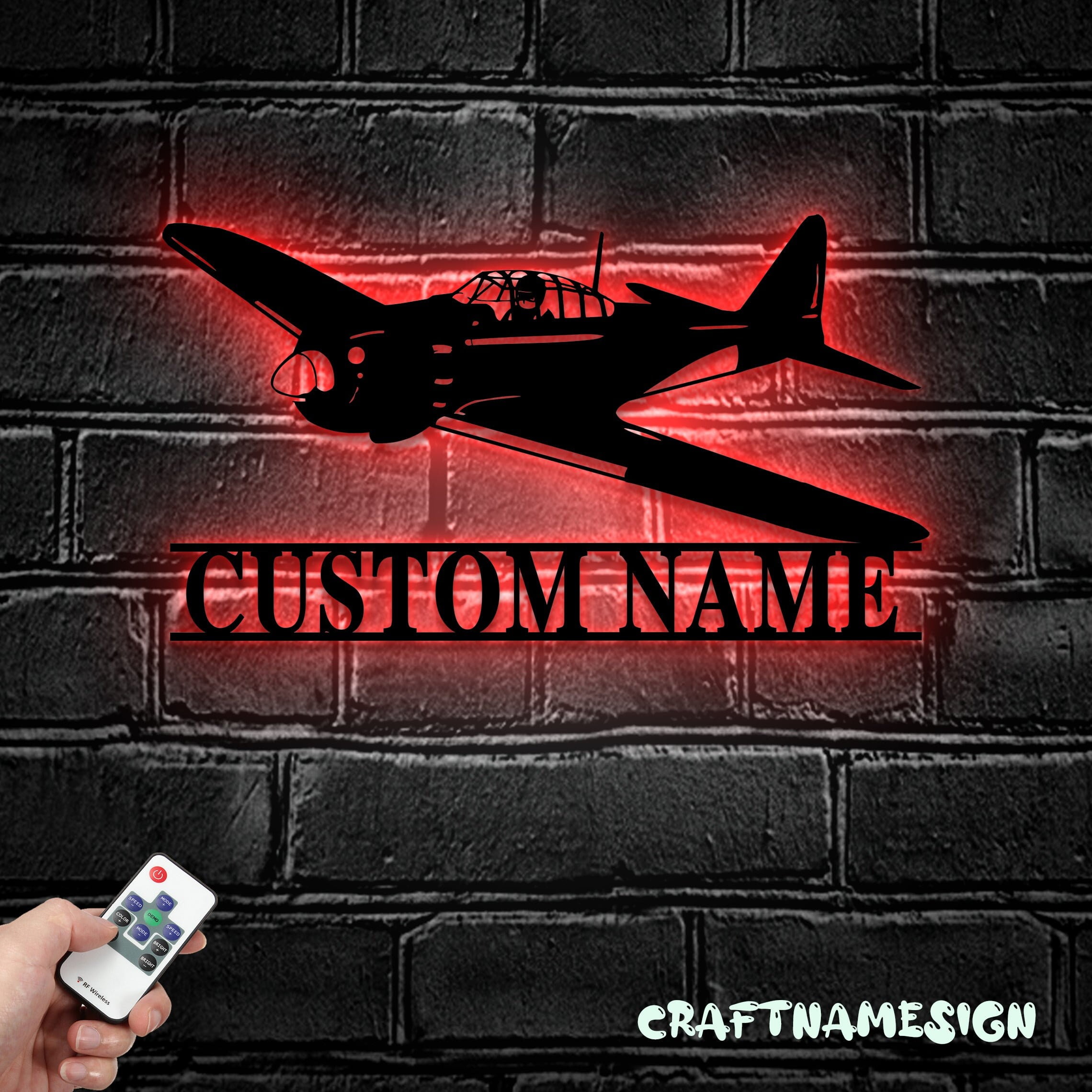 Craftnamesign Custom Airplane Metal Wall Art LED Light, Custom Aircraft ...