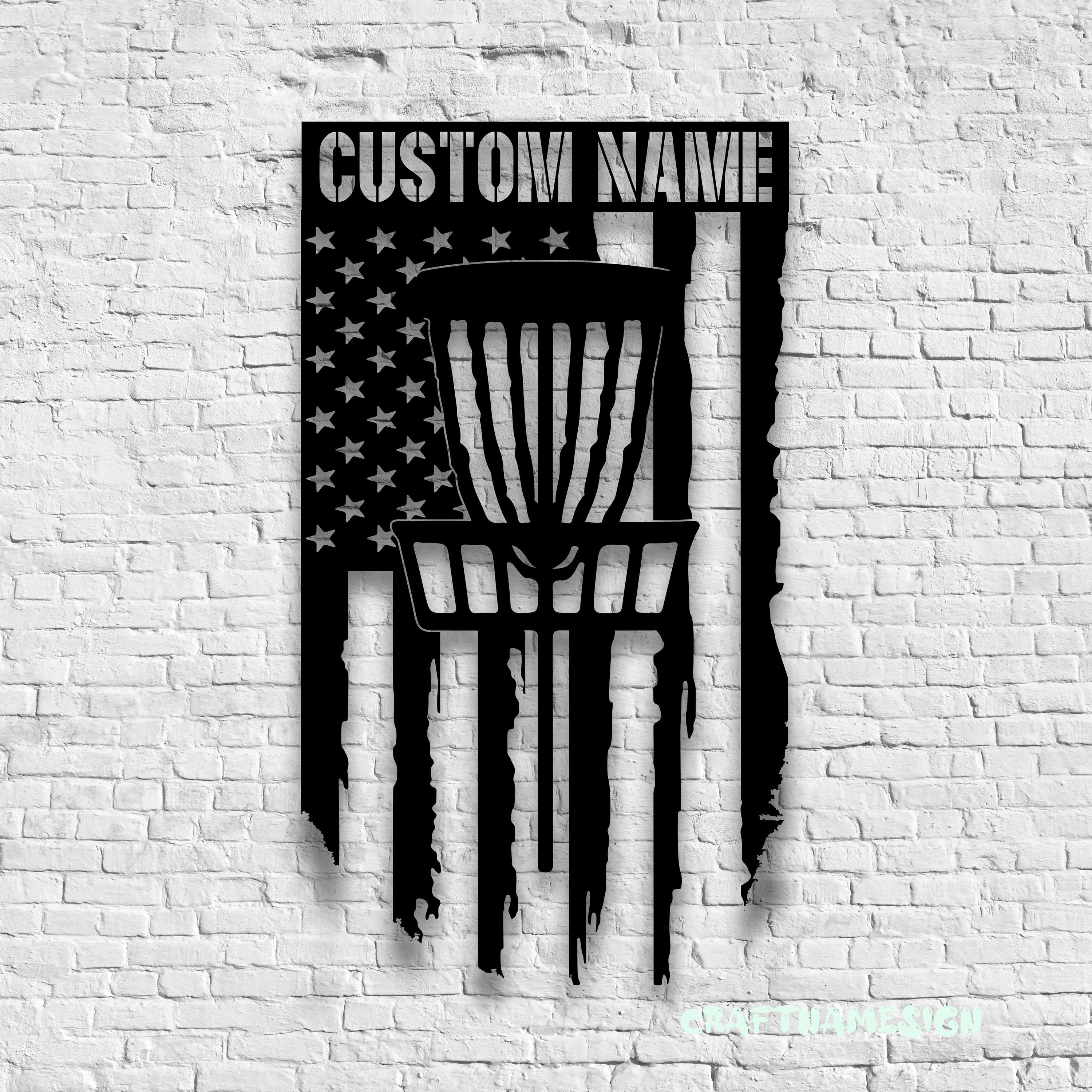 Craftnamesign Custom US Disc Golf Player Metal Wall Art LED Light ...