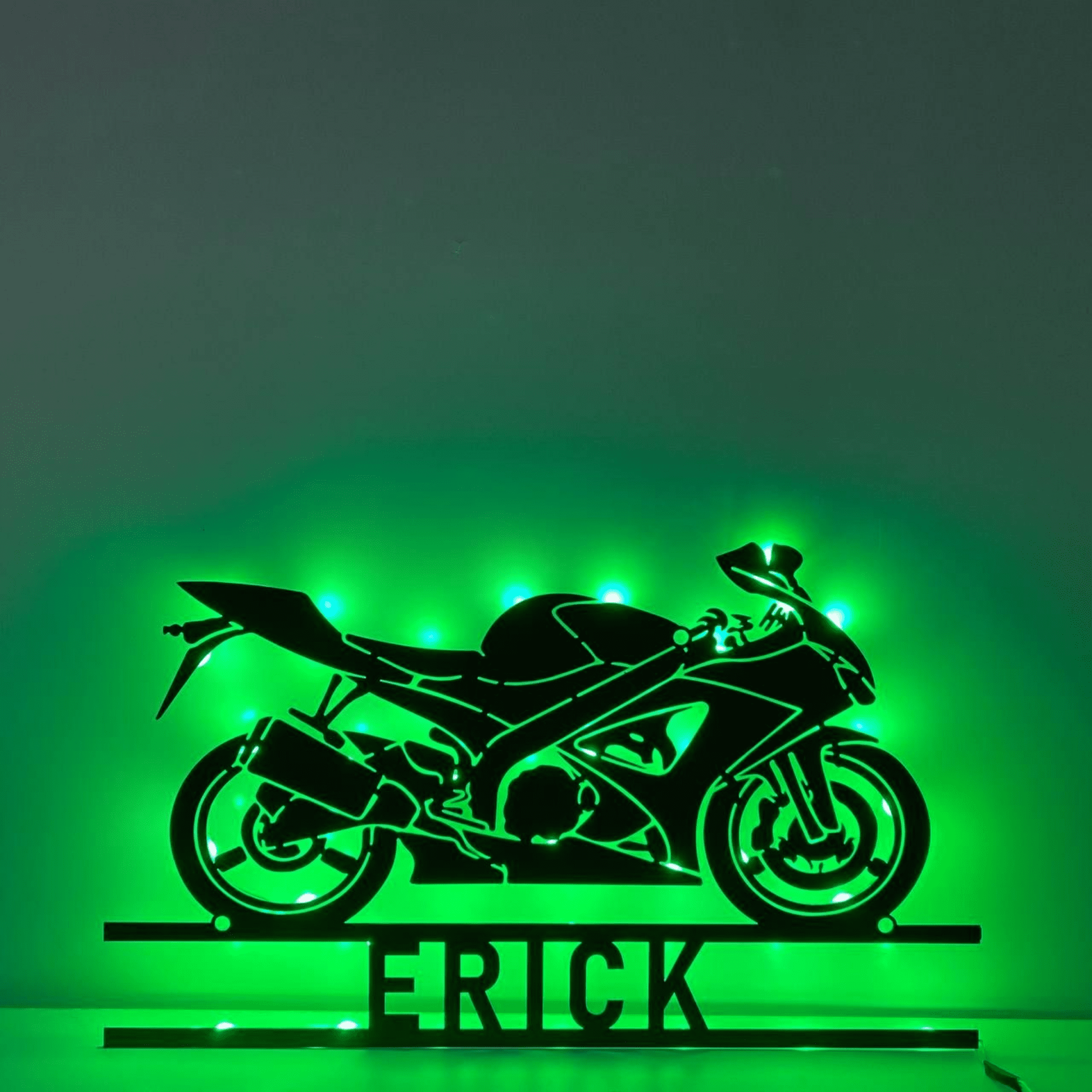 Craftnamesign Custom Motocross Metal Wall Art LED Light, Motorcycle ...
