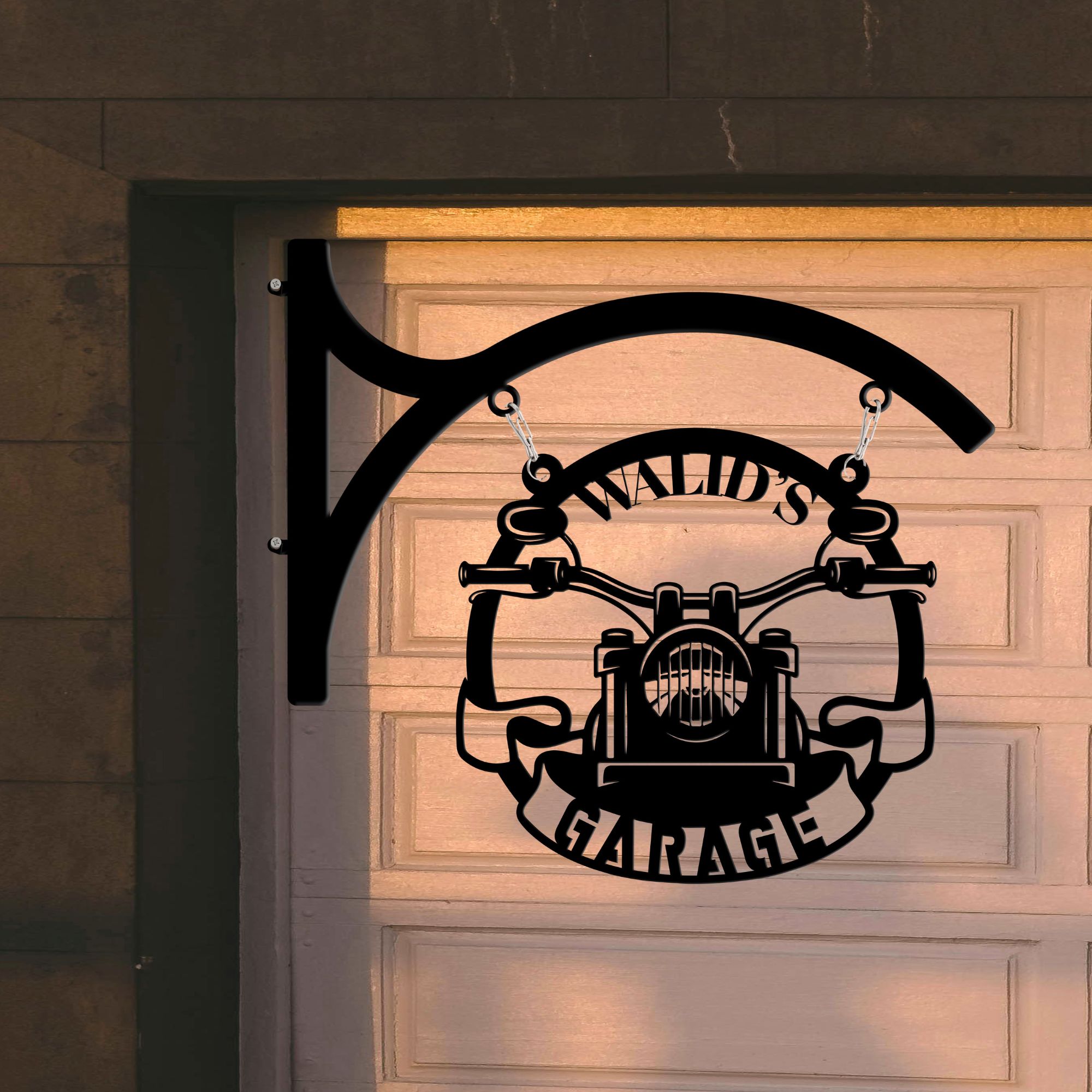Craftnamesign Custom Motorcycle Garage Metal Hanging Sign, Metal ...