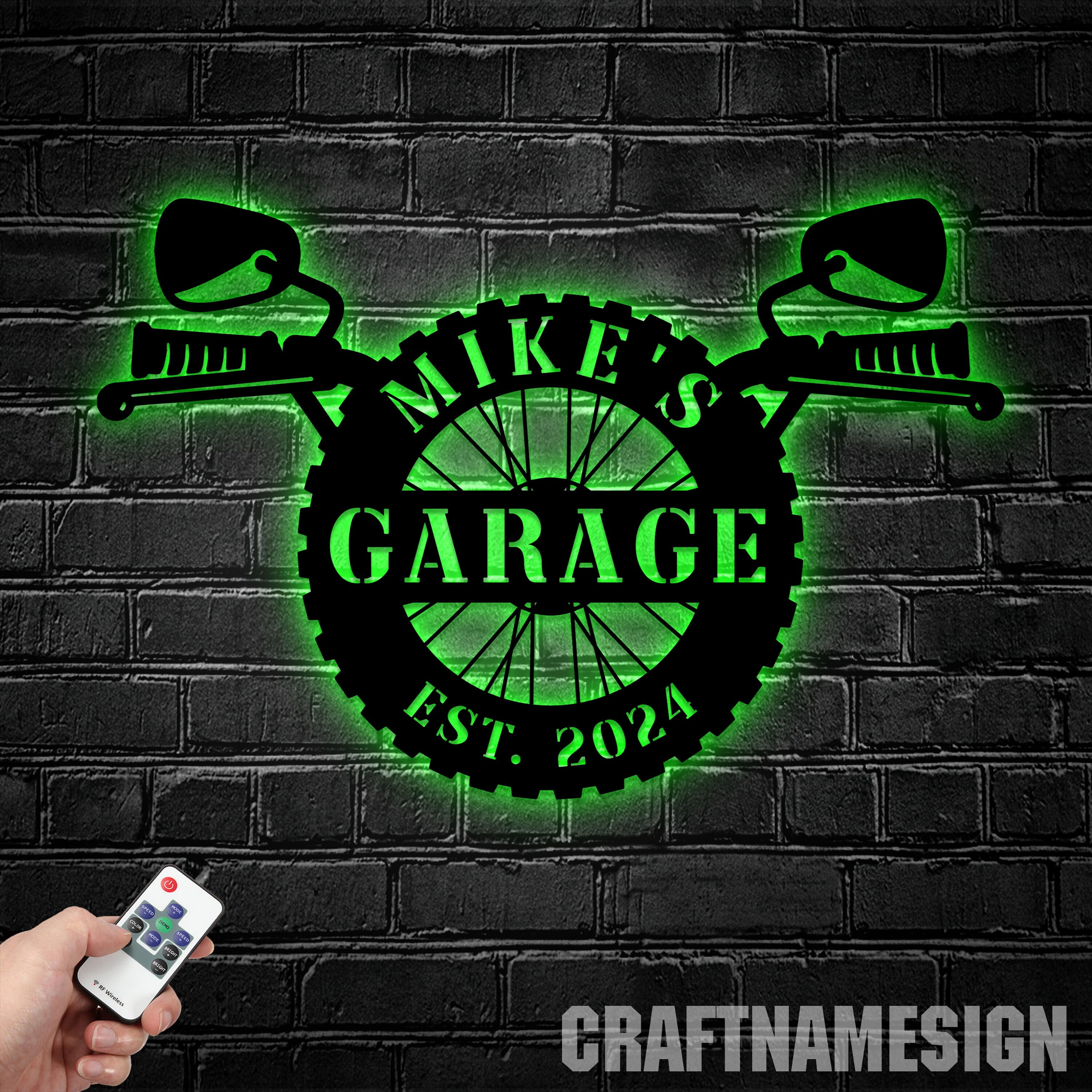 Craftnamesign Custom Motorcycle Garage Metal, Personalized Classic ...
