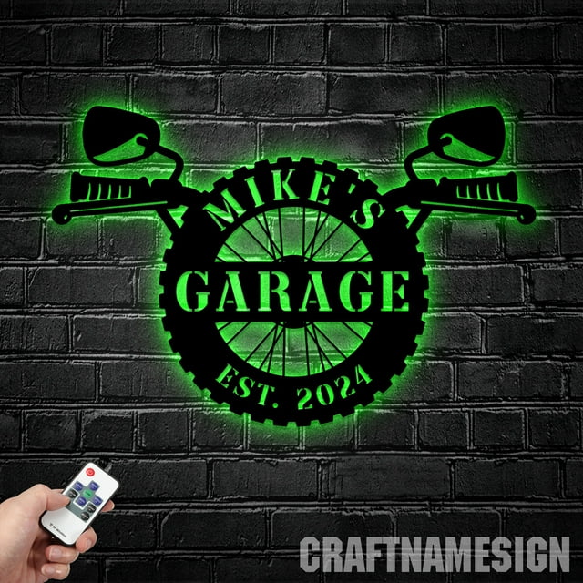 Craftnamesign Custom Motorcycle Garage Metal, Personalized Classic ...