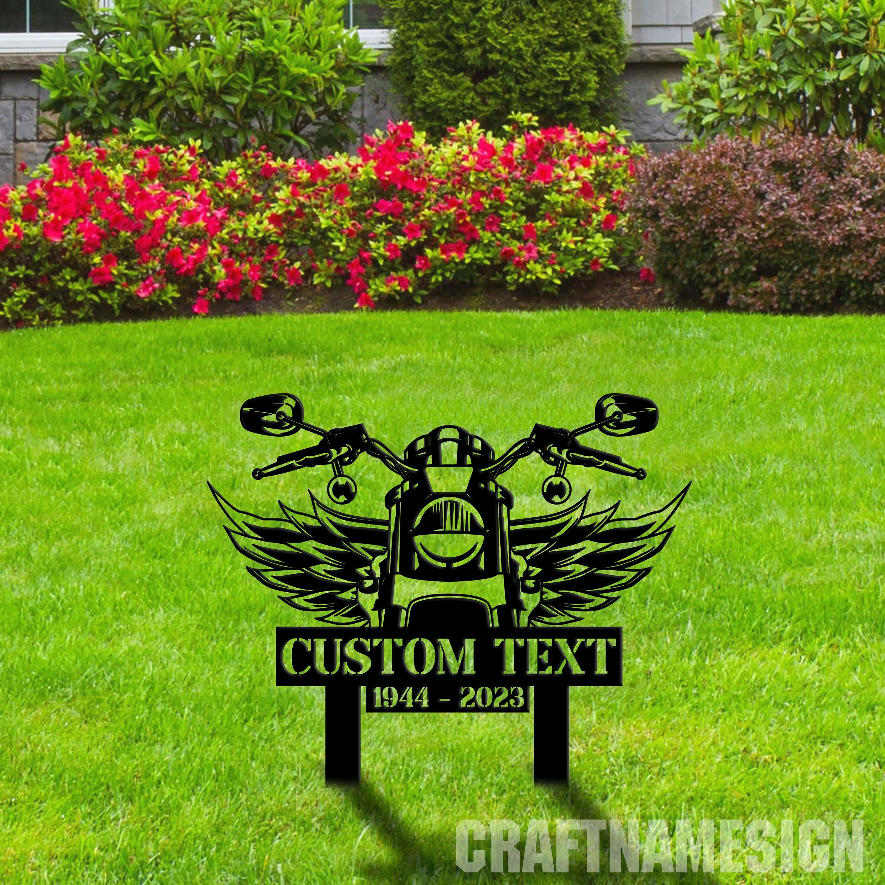 Craftnamesign Custom Motorcycle Memorial Stake, In Memorial Of Gift ...