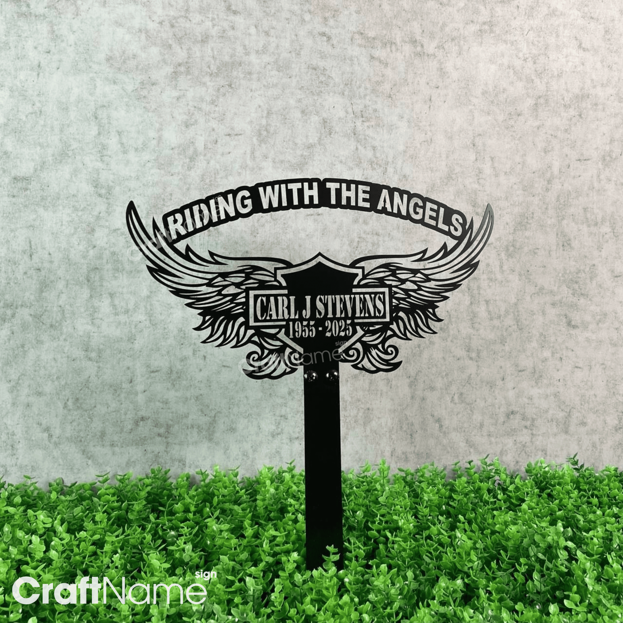 Craftnamesign Custom Motorcycle Rider Memorial Metal Stake, Memorial ...