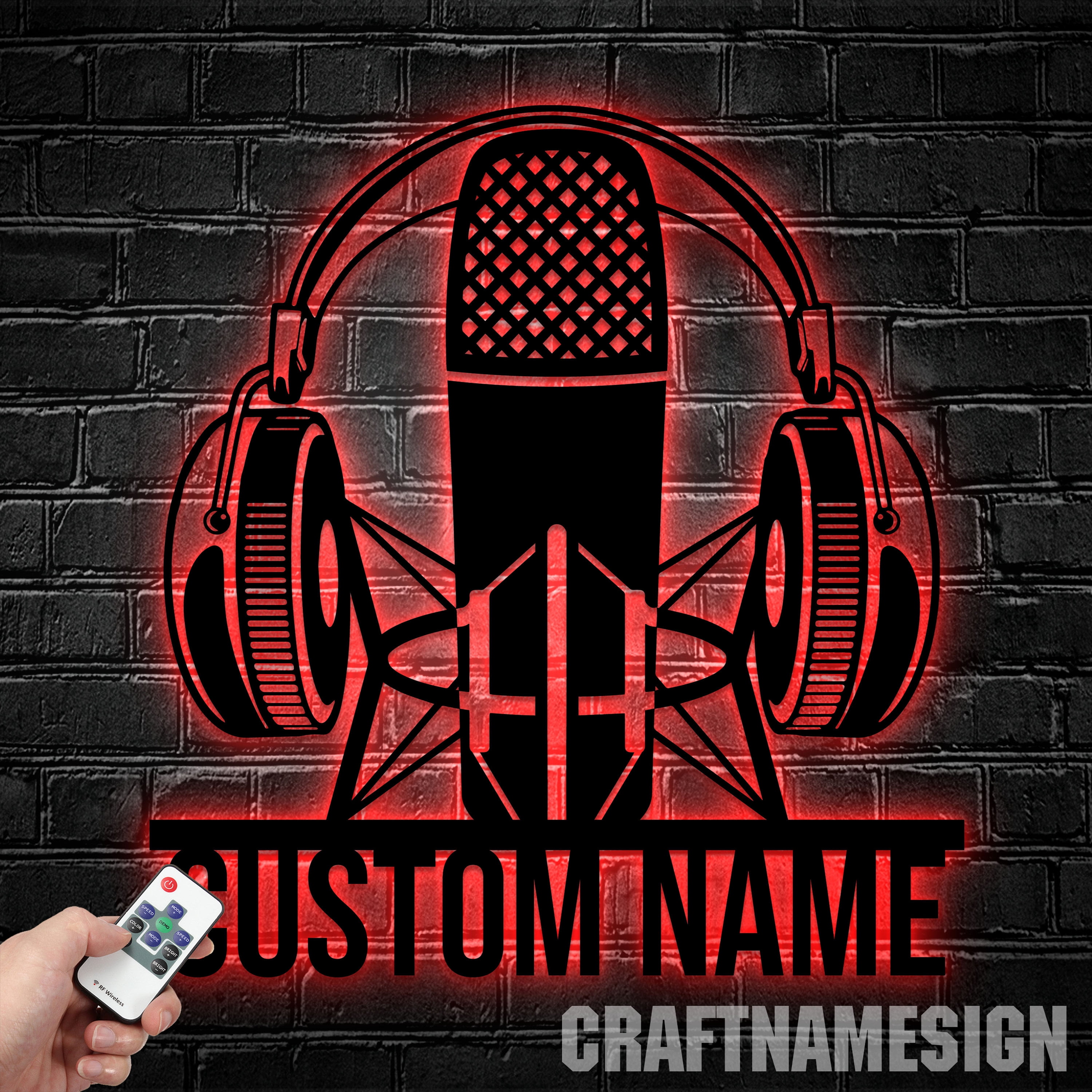 Craftnamesign Custom Music Audio Metal Wall Art LED Light, Music Studio ...