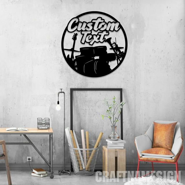 Craftnamesign Custom Music Room Metal Sign LED Lights, Music Studio ...