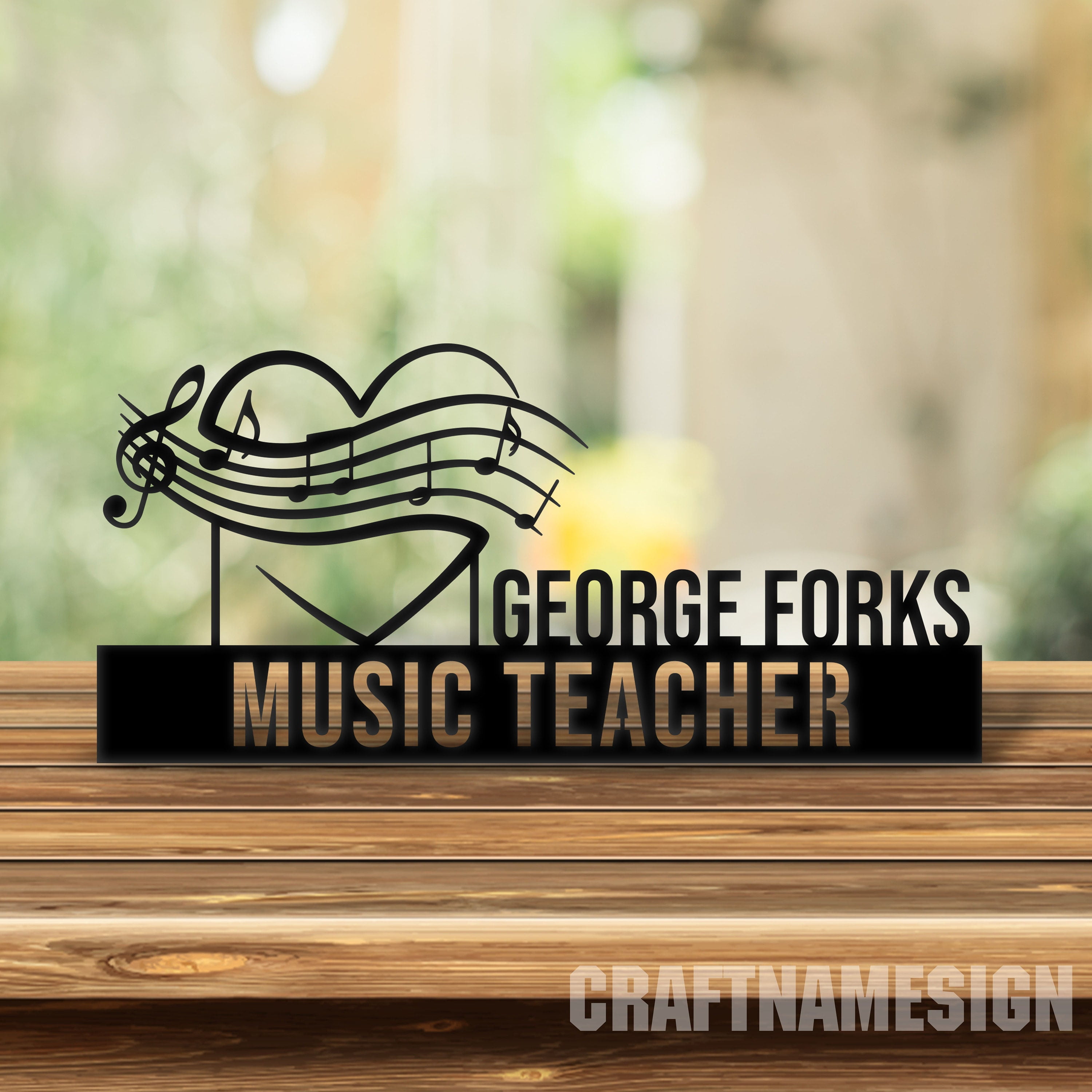 Craftnamesign Custom Music Teacher Desk Name Plate, Teacher Metal ...