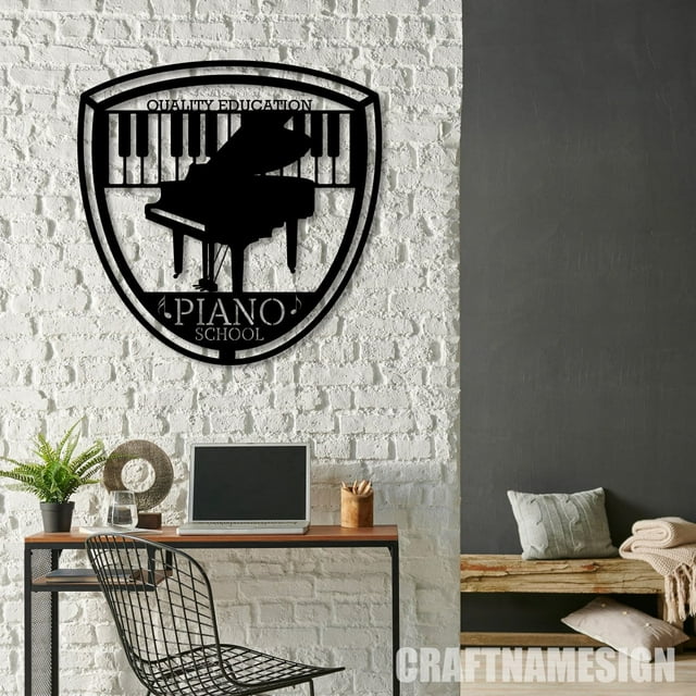 Craftnamesign Custom Musical Note Piano Metal Wall Art LED Light ...