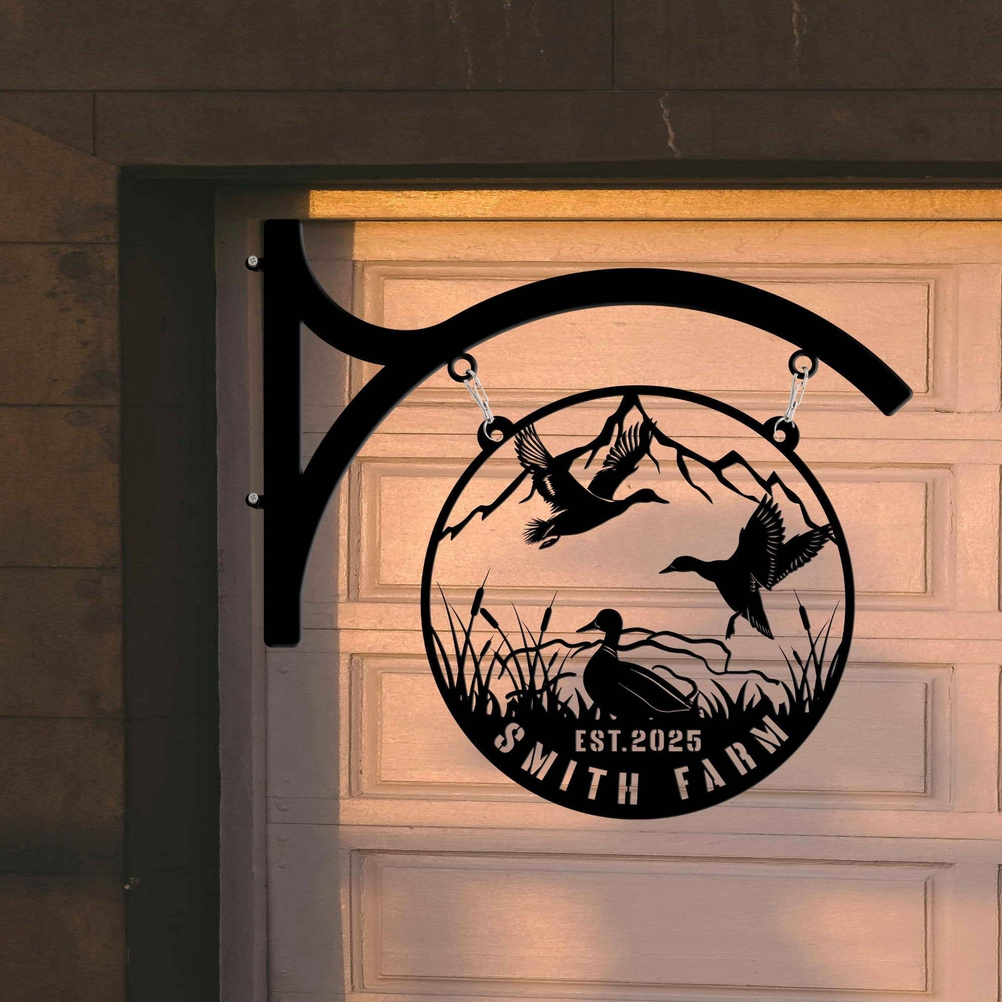 Craftnamesign Custom Name Duck Farm Metal Wall Hanging Sign, Outdoor ...