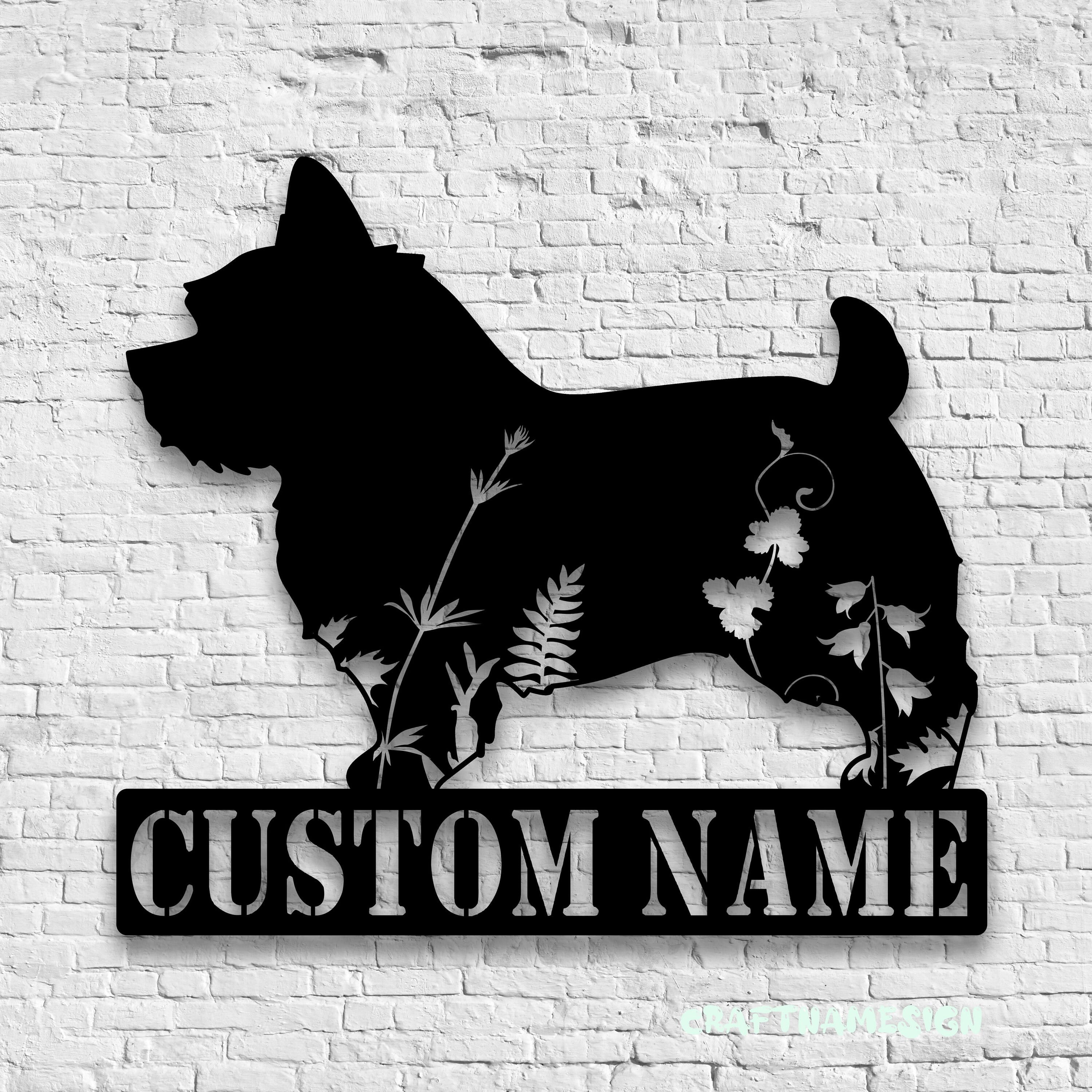 Craftnamesign Custom Norfolk Terrier Metal Wall Art LED Light, Terrier ...