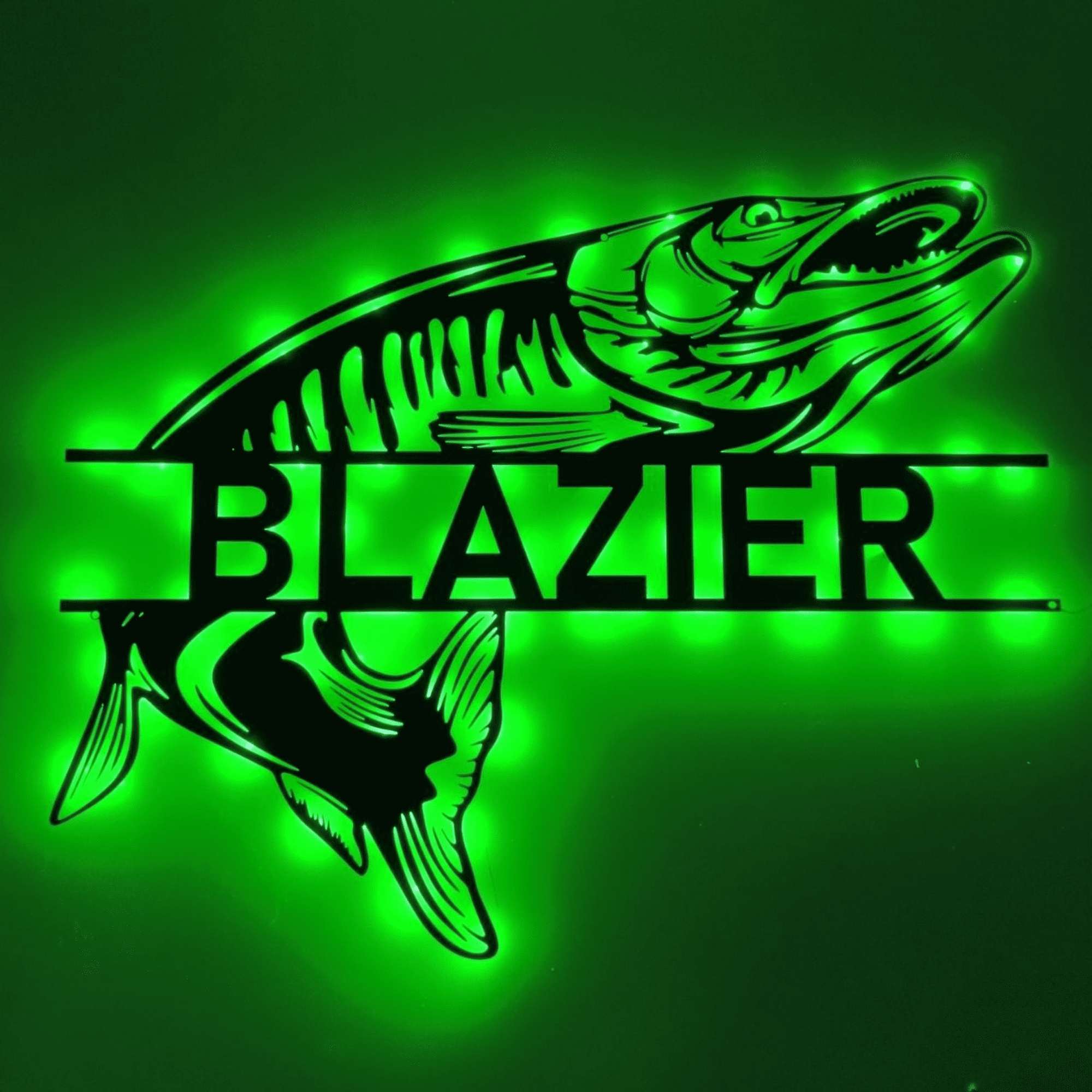 Craftnamesign Custom Northern Pike Fish Metal Wall Art LED Light ...