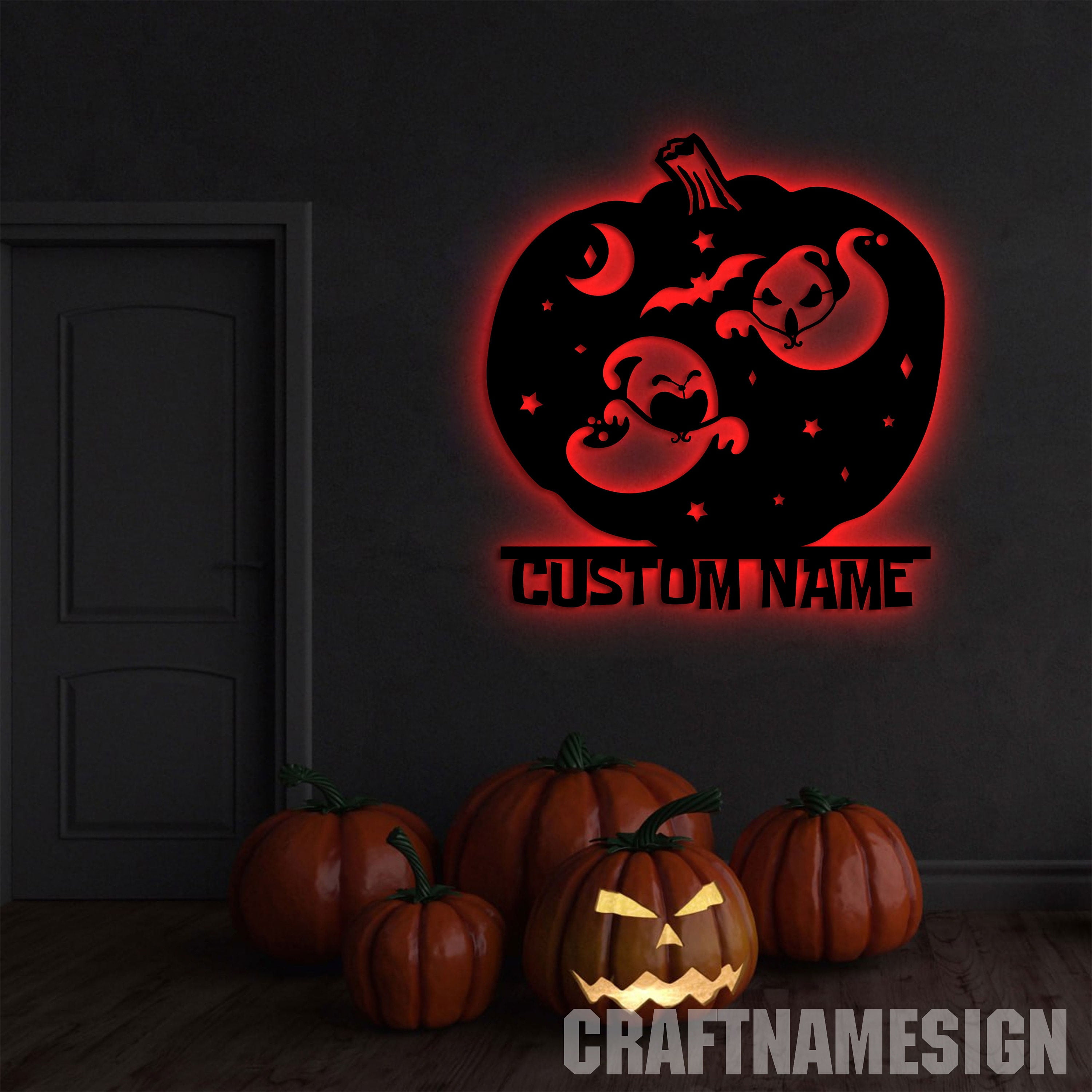 Craftnamesign Custom Number Soccer Ball Metal Wall Art LED Light ...