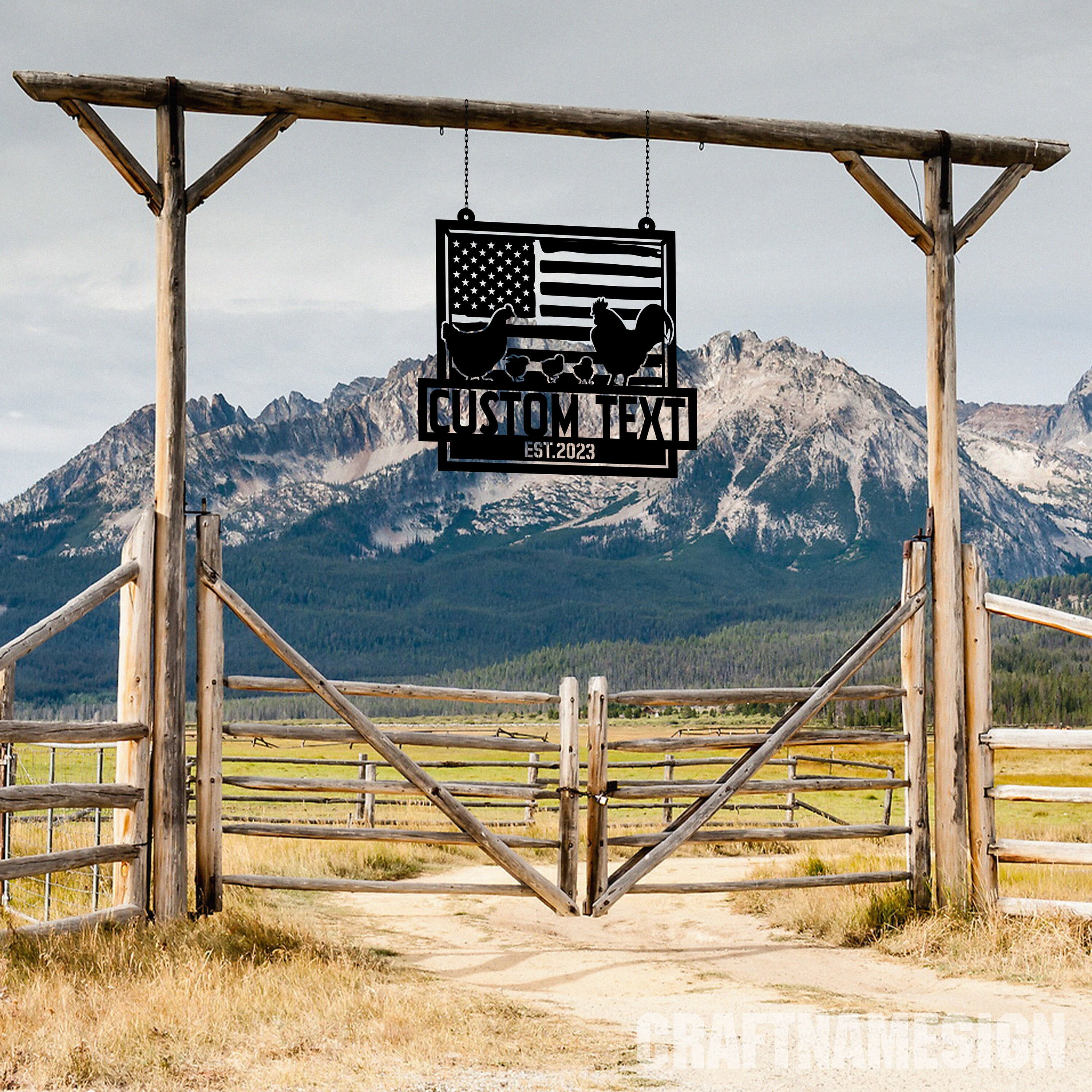 Craftnamesign Custom Outdoor Chicken Farm Metal Sign, Metal Name Sign ...