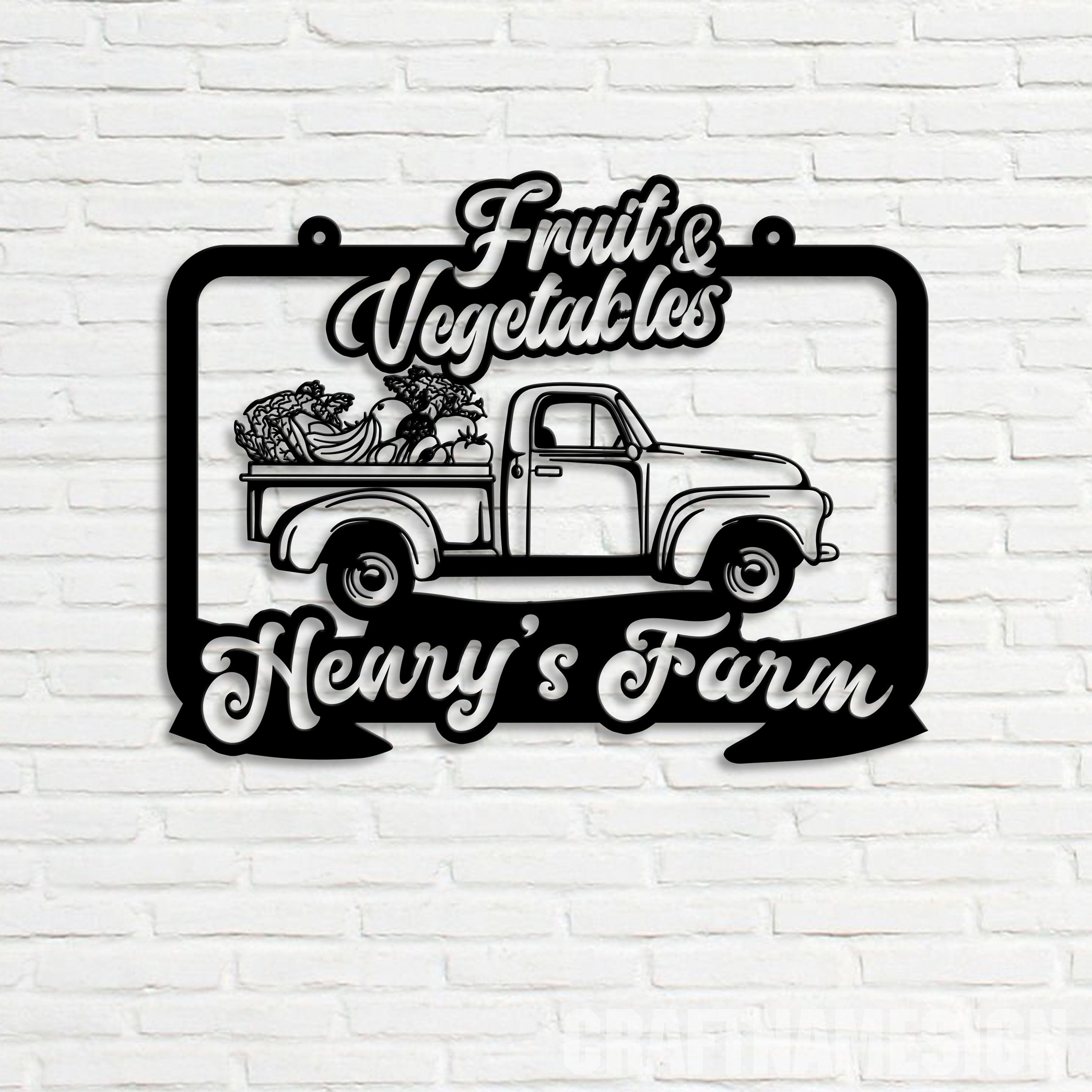 Craftnamesign Custom Outdoor Fruit Farm Metal Sign, Metal Name Sign ...