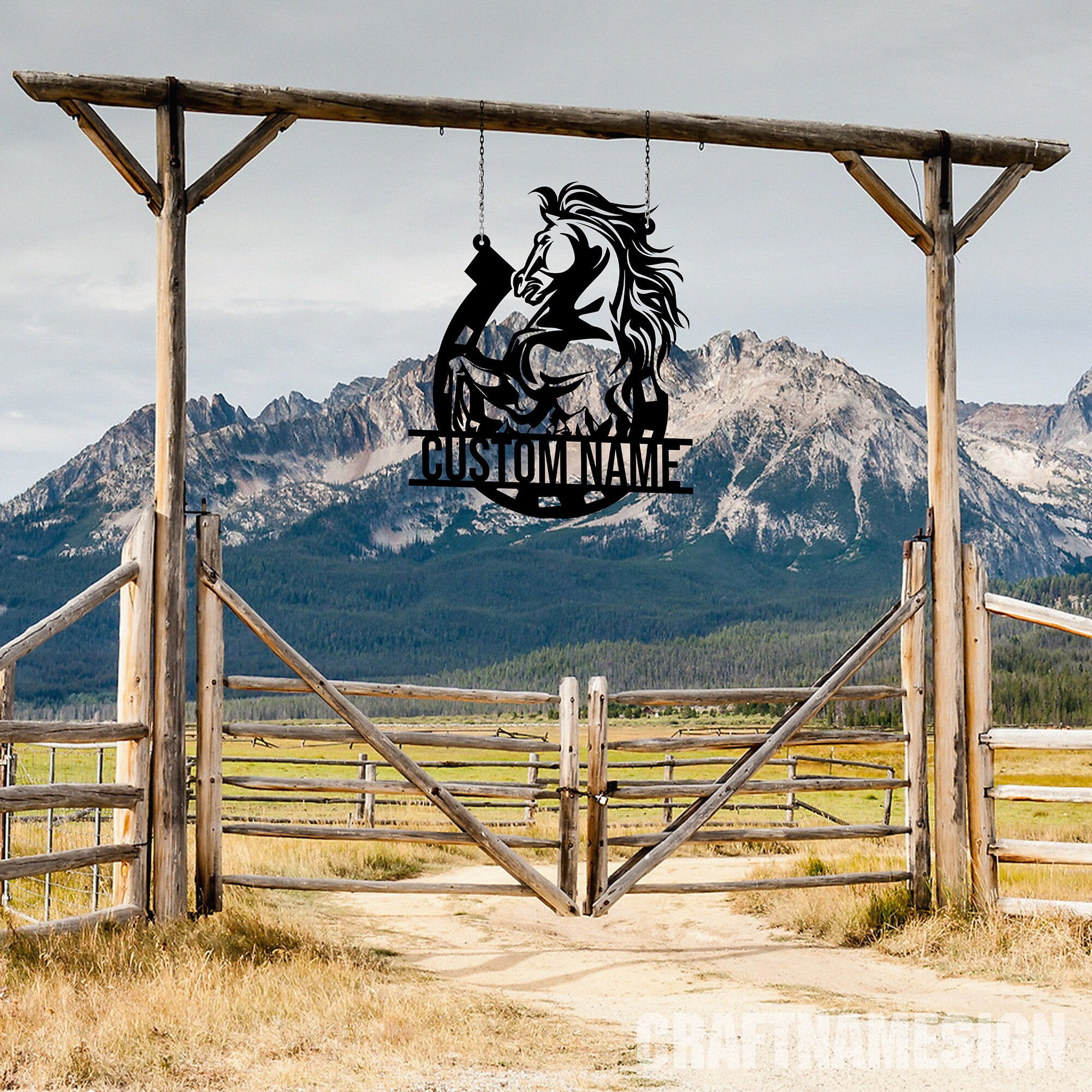 Craftnamesign Custom Outdoor Metal Horse Farm Sign, Horse Farm Sign ...