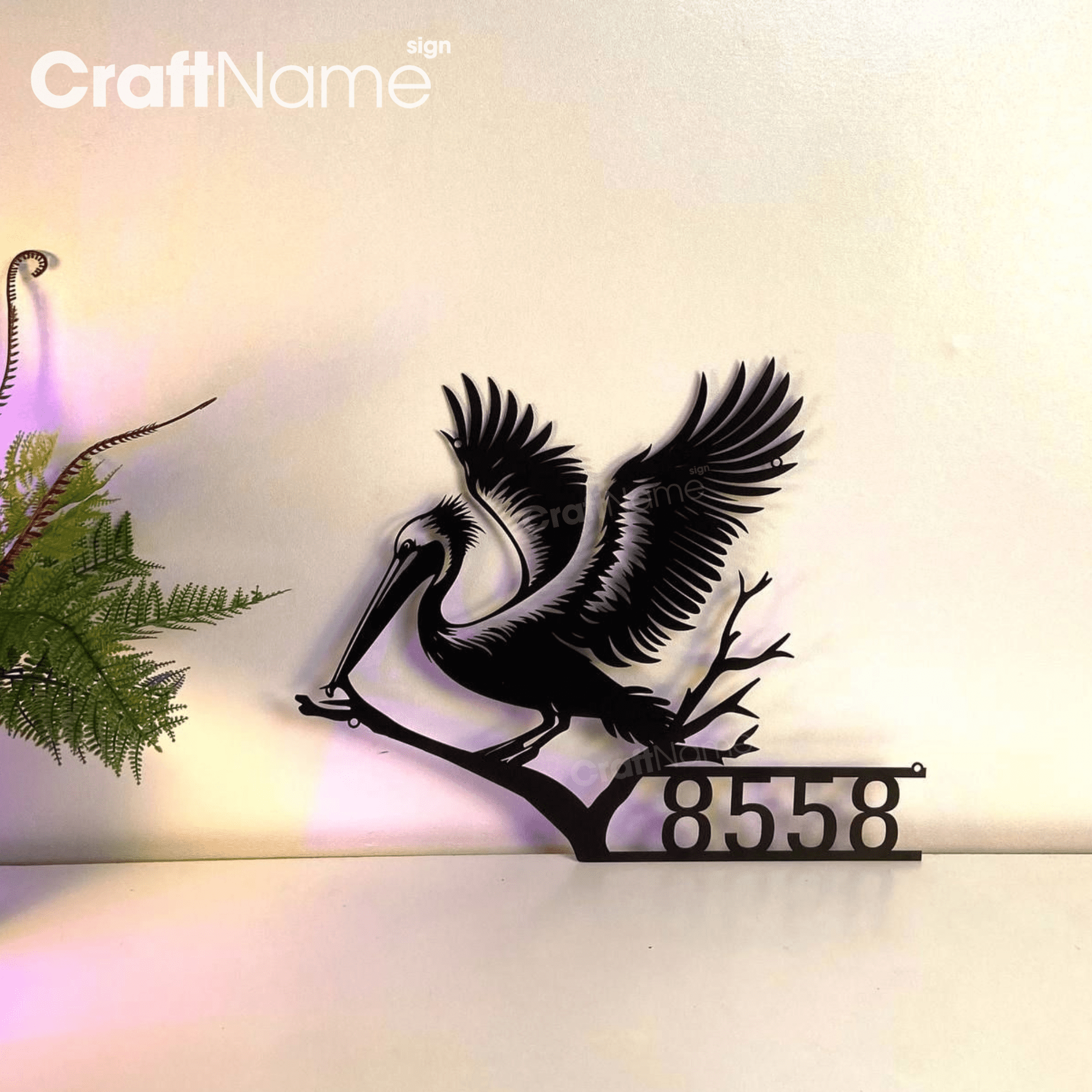 Craftnamesign Custom Pelican Metal Address Sign, House Number Hanging ...