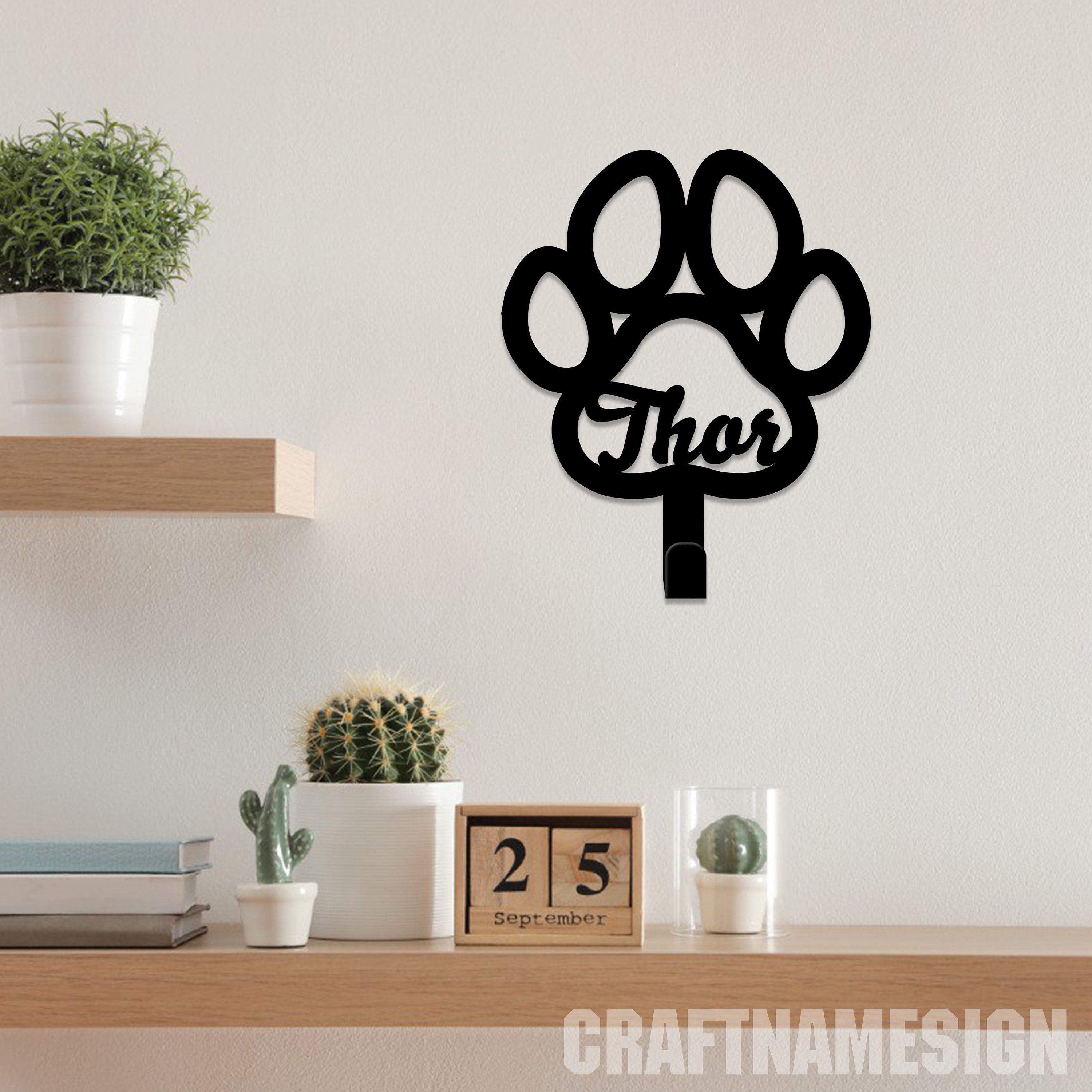 Craftnamesign Custom Pet Paw Metal Key Holder, Puppy Key Holder, Metal ...