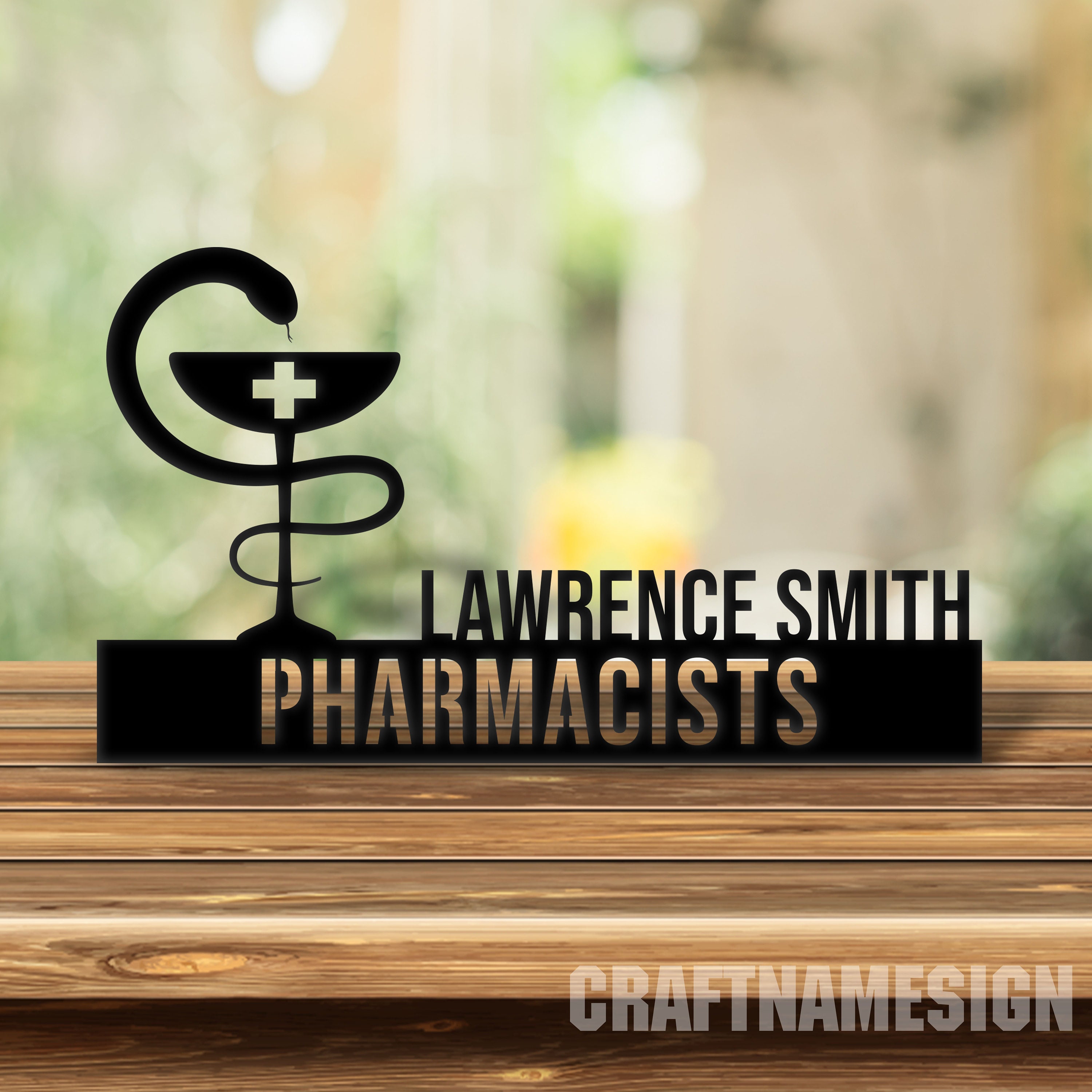 Craftnamesign Custom Pharmacy Desk Name Plate, Pharmacist Metal ...