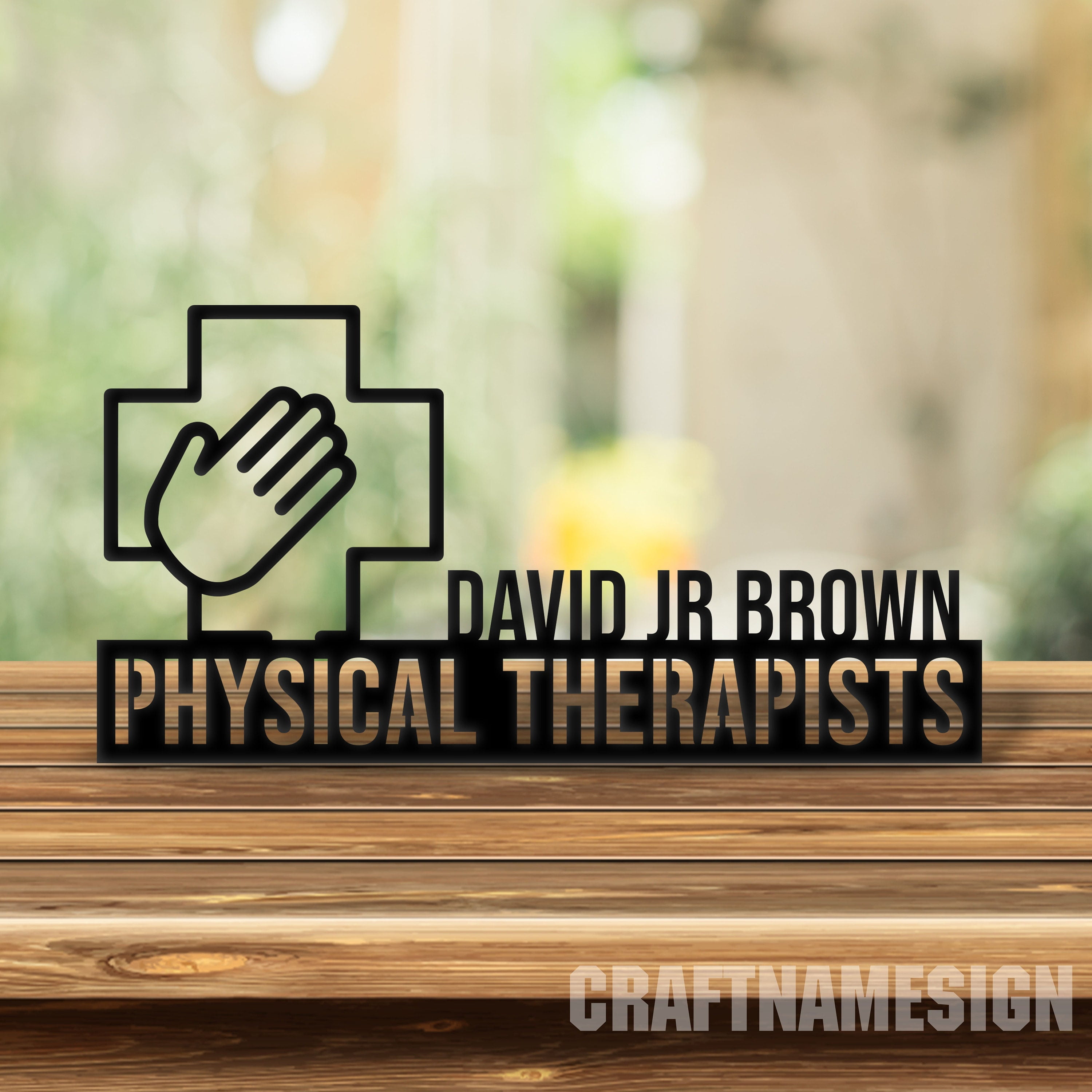 Craftnamesign Custom Physical Therapist Wooden Desk Name Plate ...