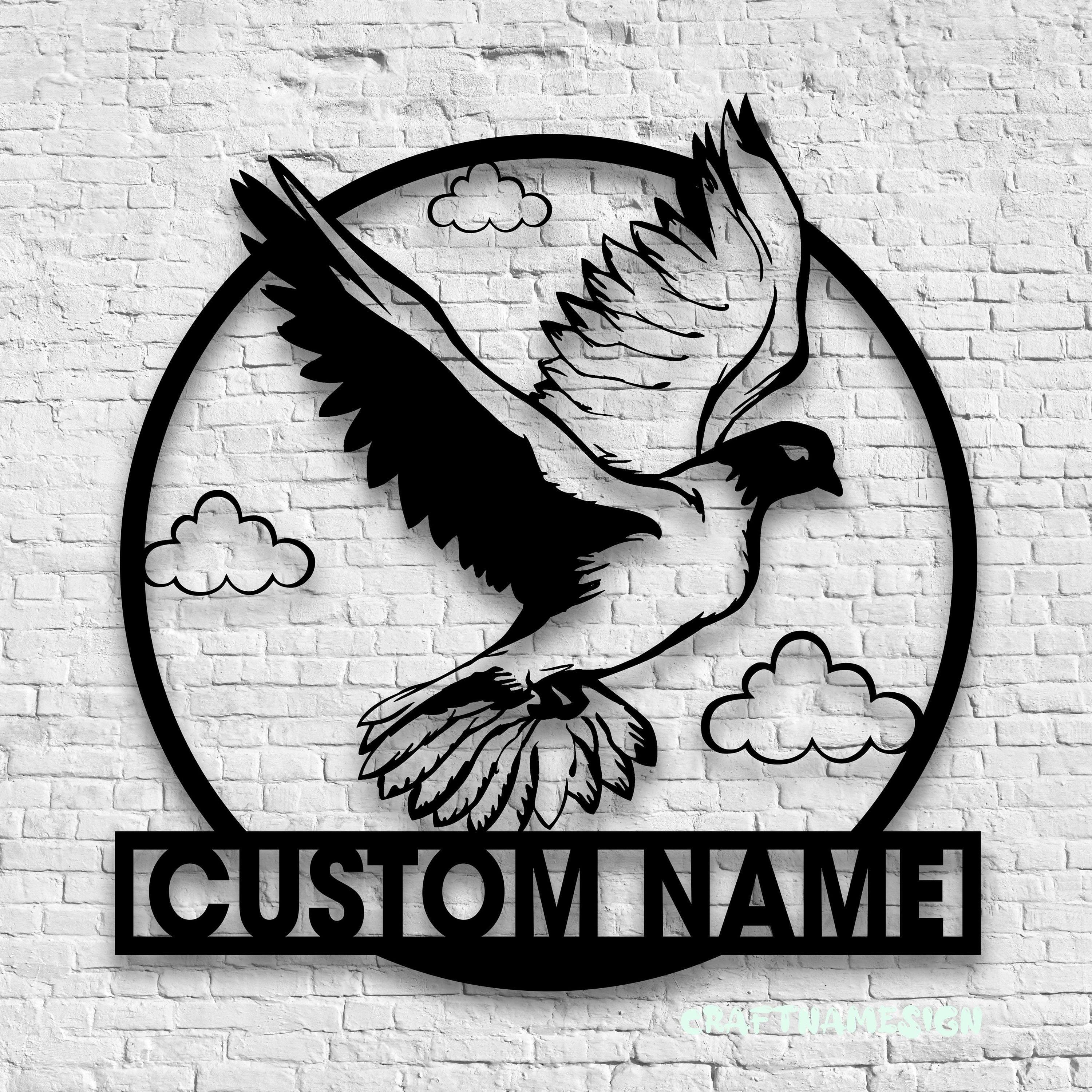 Craftnamesign Custom Pigeon Peace Metal Wall Art LED Light, Homing Bird ...