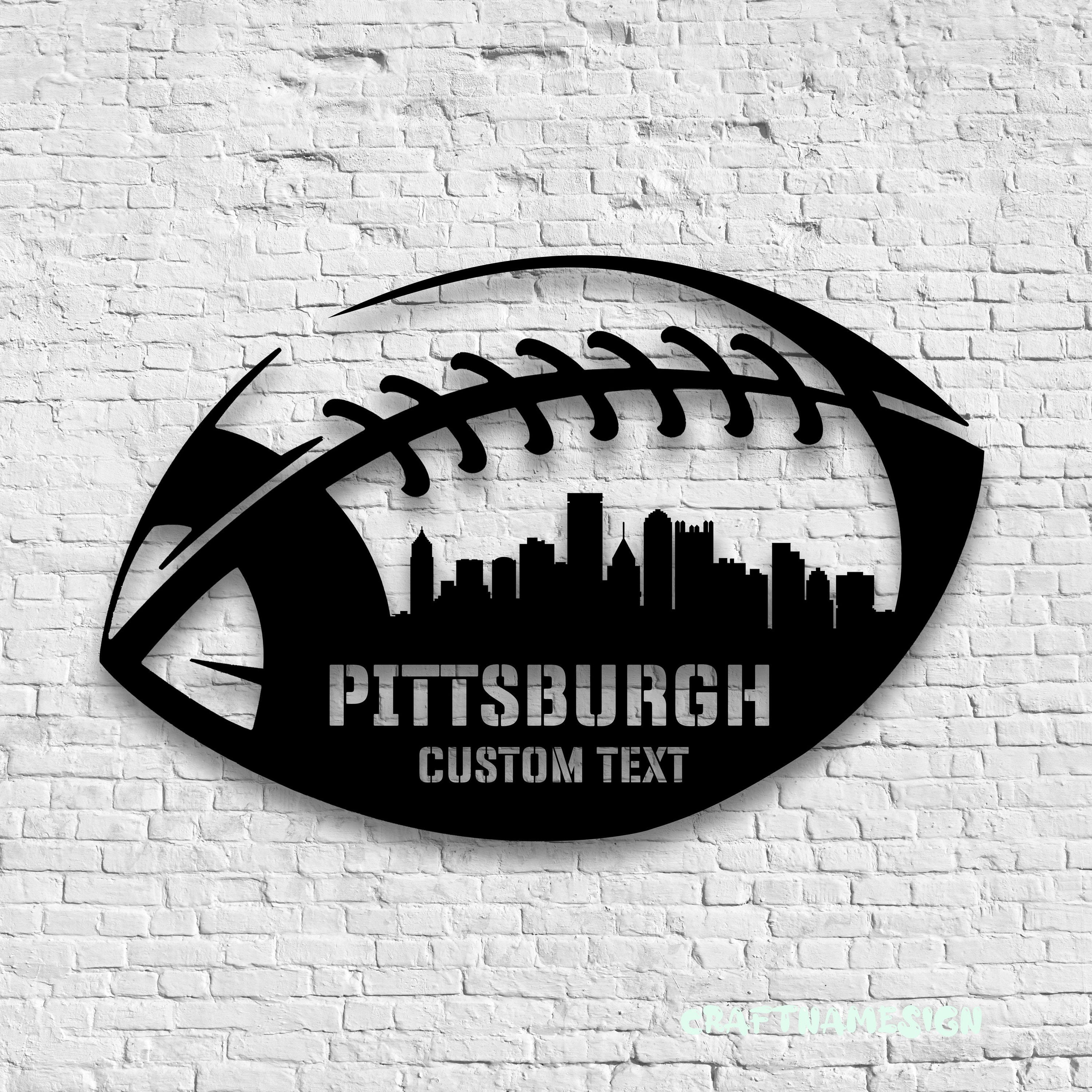 Craftnamesign Custom Pittsburgh Skyline Football Metal Wall Art LED ...