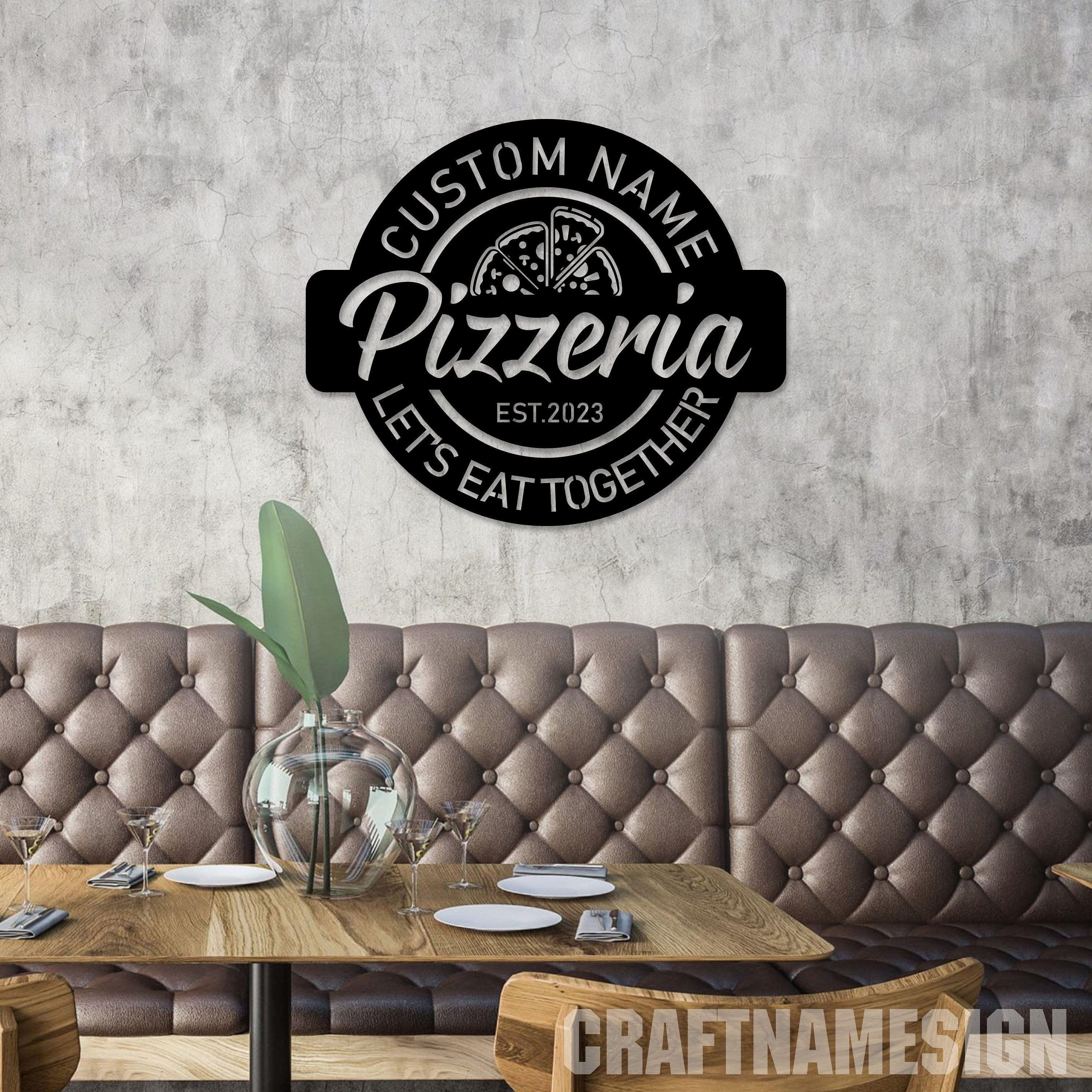 Craftnamesign Custom Pizzeria Sign, Pizza Sign, Kitchen Decor ...