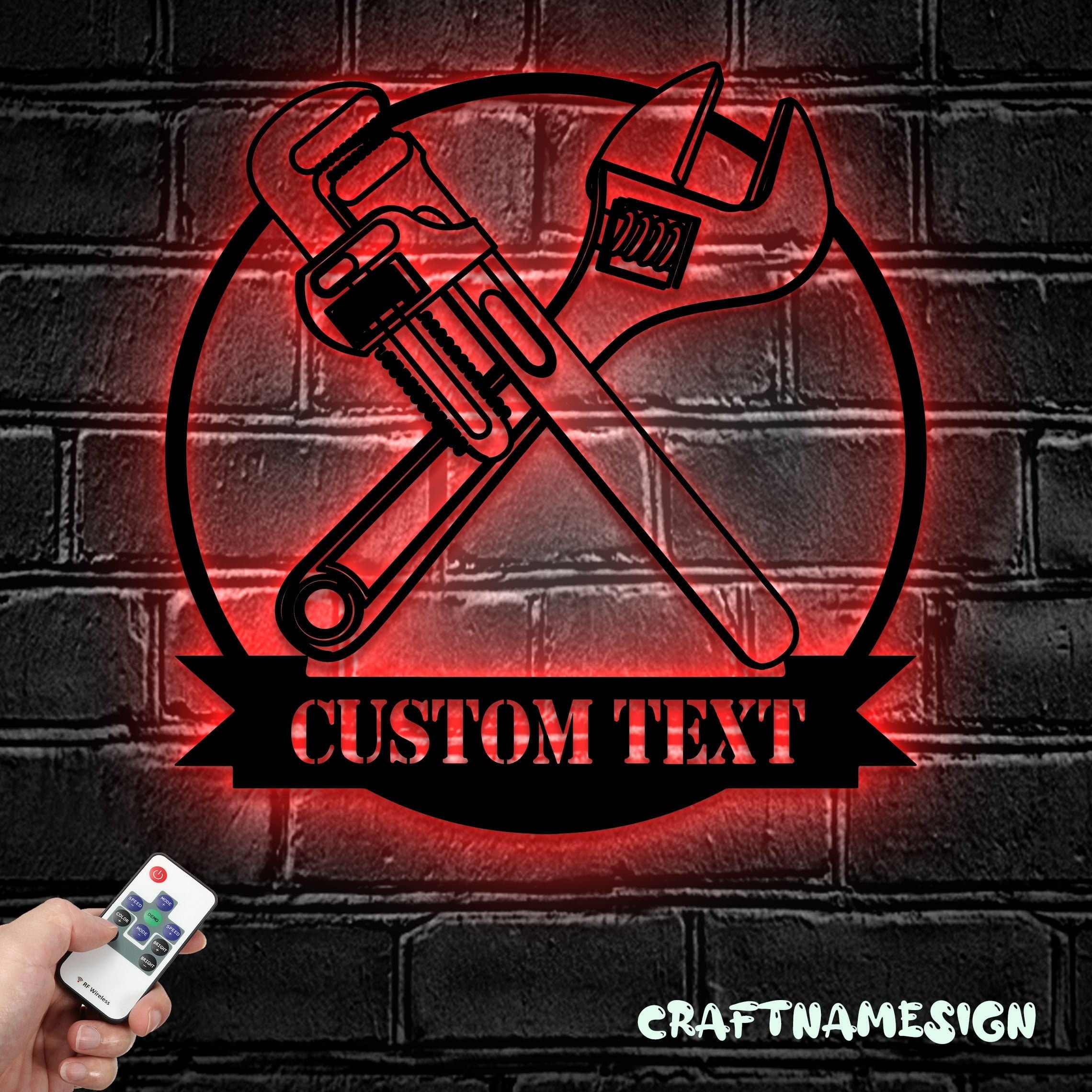 Craftnamesign Custom Plumbing Metal Wall Art LED Light, Personalized ...