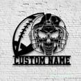 Craftnamesign Custom Skull Football Metal Wall Art LED Light, Custom ...