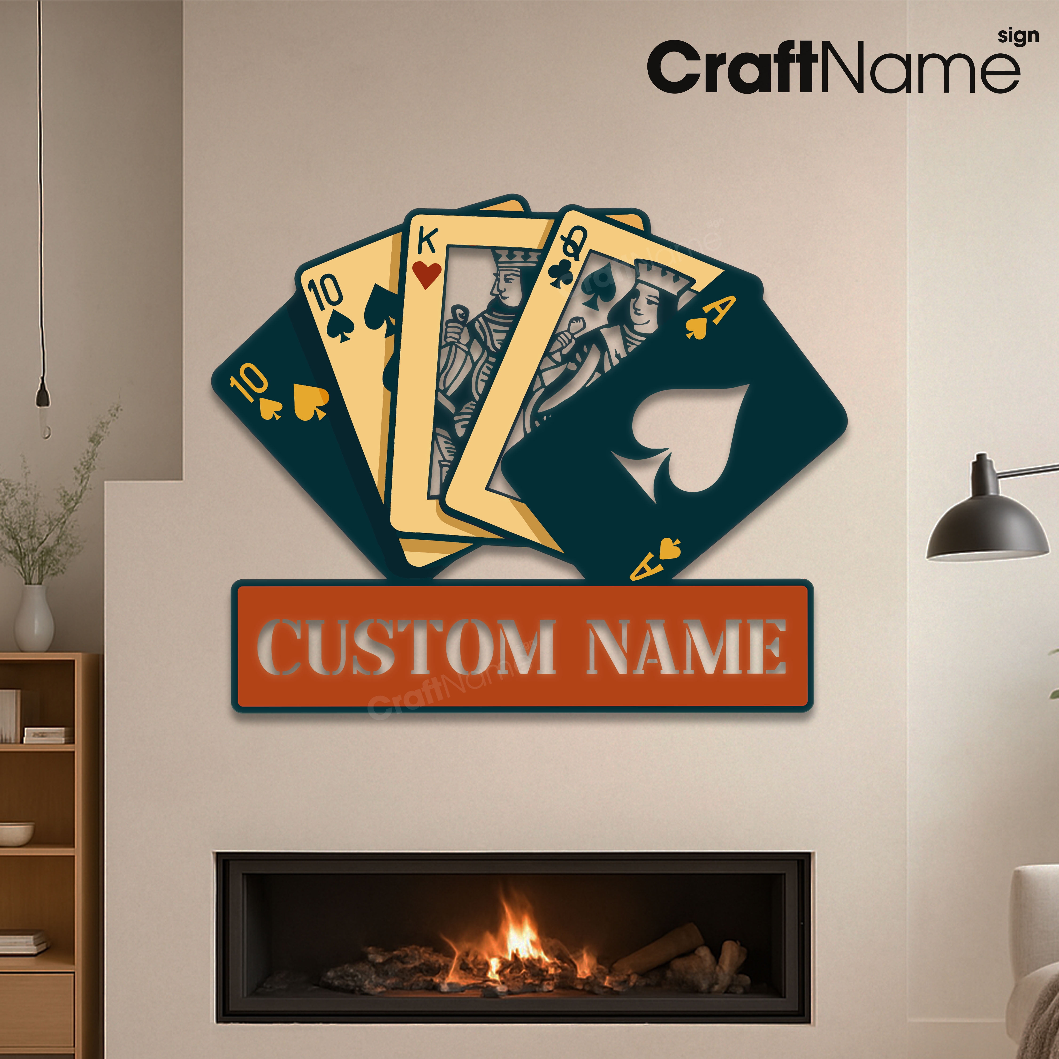 Craftnamesign Custom Poker Metal Sign for Poker Lounge, Game Room Wall ...