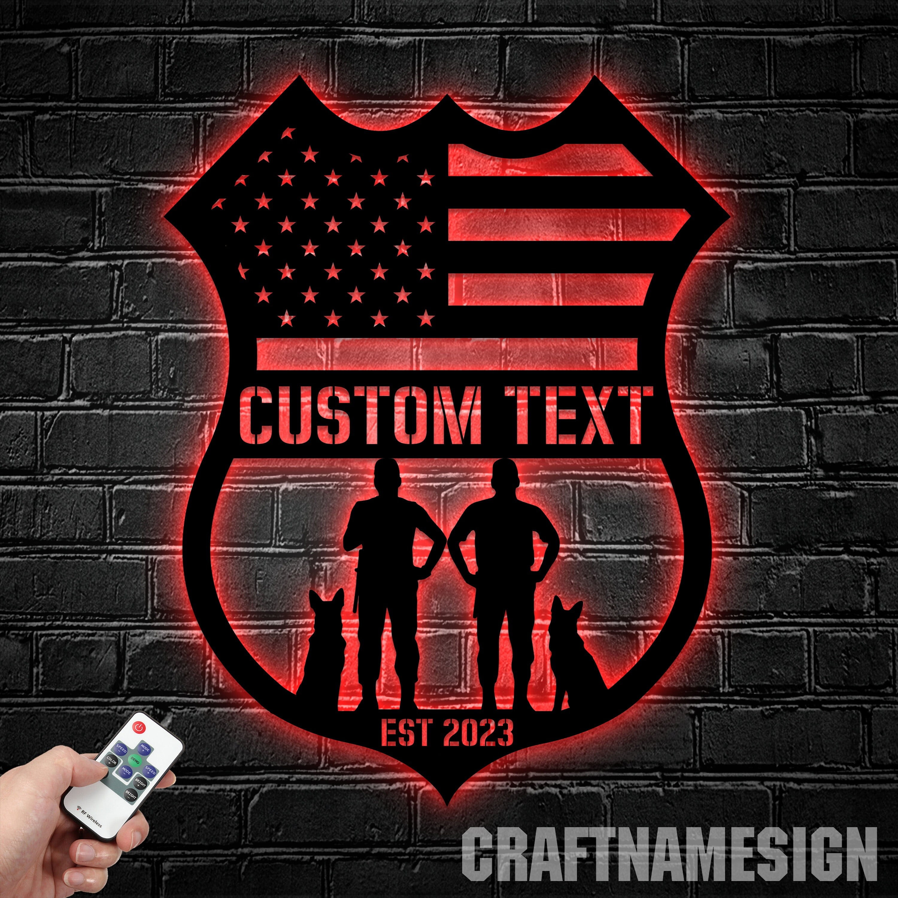 Craftnamesign Custom Police Force Metal Sign With LED Lights, Police ...
