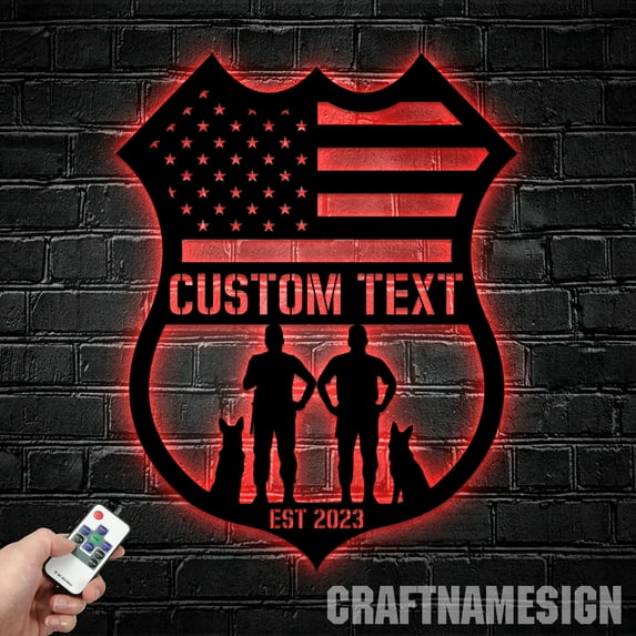 Craftnamesign Custom Police Force Metal Sign With LED Lights, Police ...