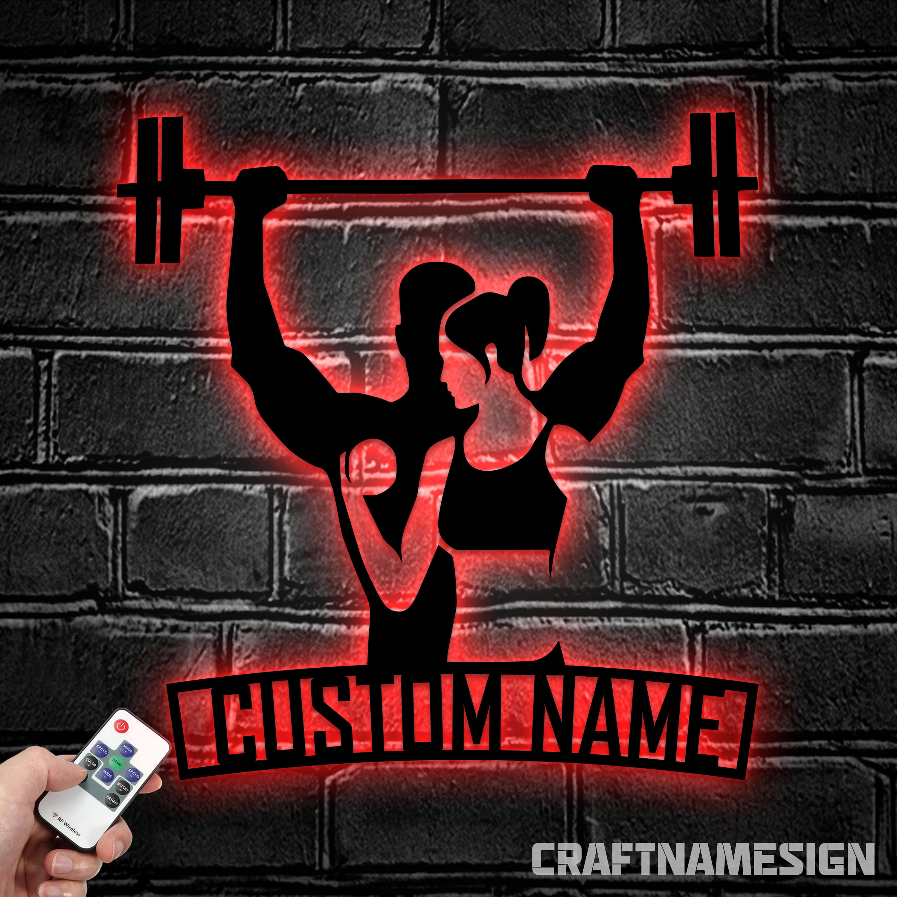 Craftnamesign Custom Powerlifting Workout Metal Wall Art, Custom ...