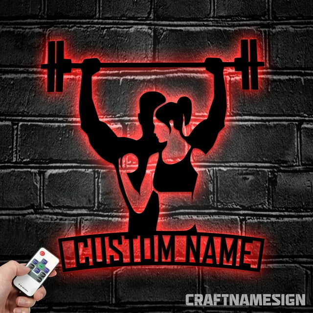 Craftnamesign Custom Powerlifting Workout Metal Wall Art, Custom ...