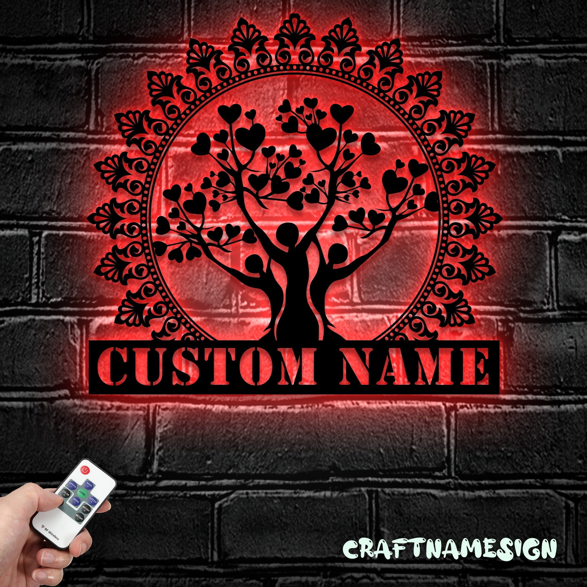 Craftnamesign Custom Racket Table Tennis Metal Wall Art LED Light ...