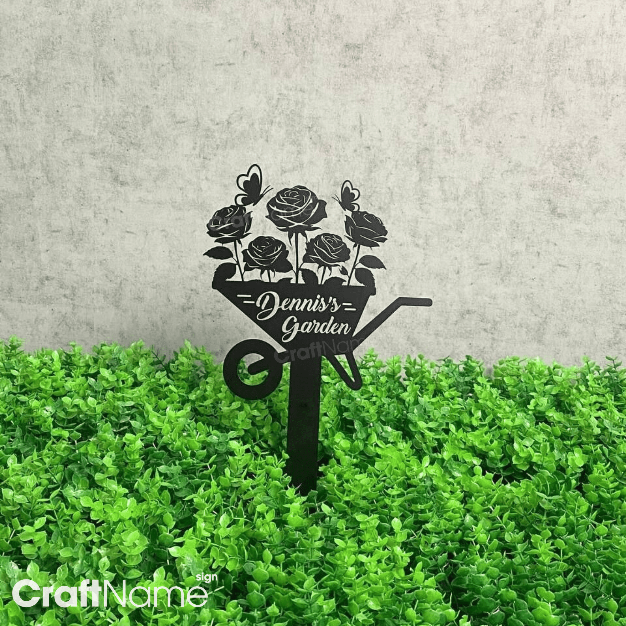 Craftnamesign Custom Rose Flower Metal Yard Stake, Flowers Metal Garden ...