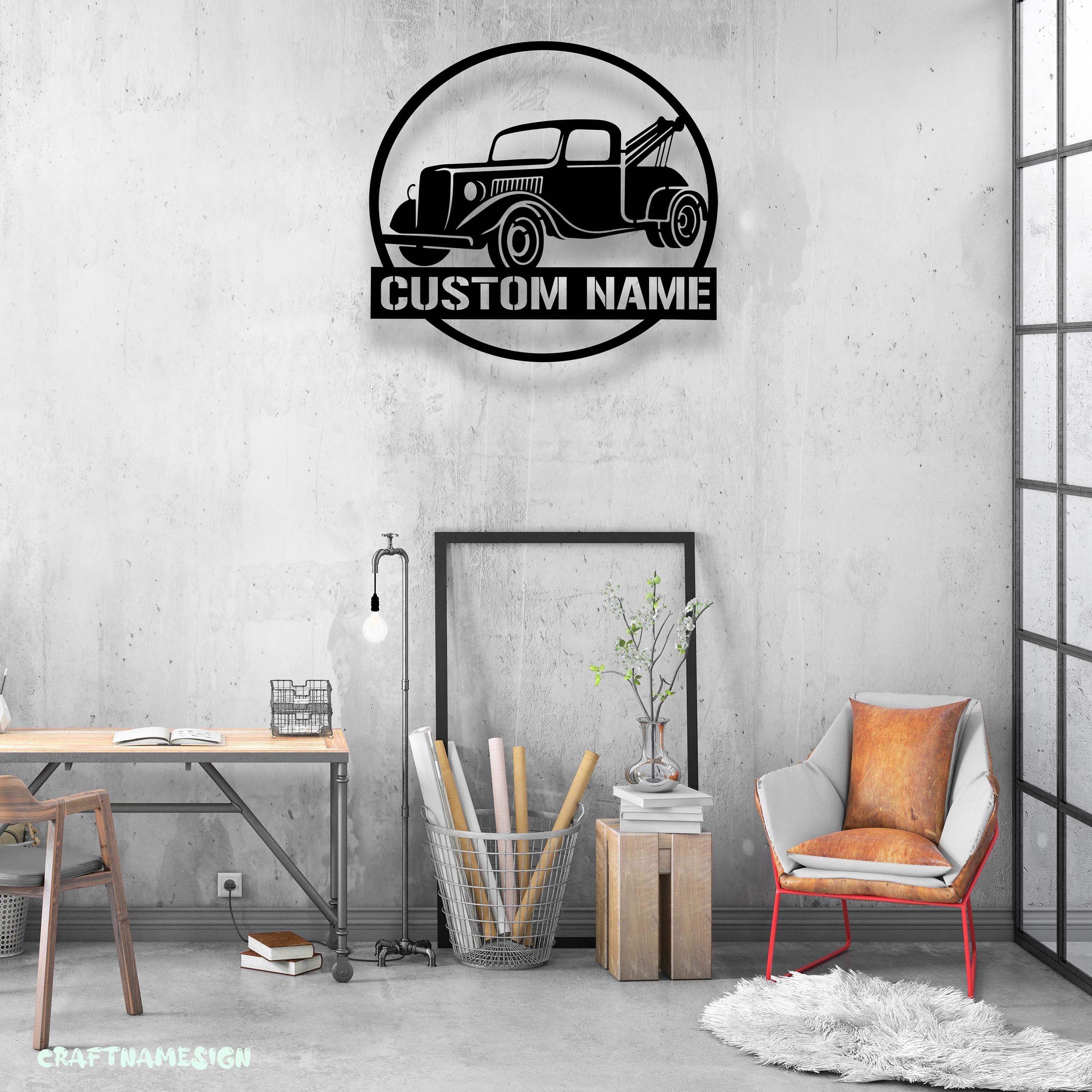 Craftnamesign Custom Rotator Tow Truck Metal Sign LED Light, Truck Sign ...