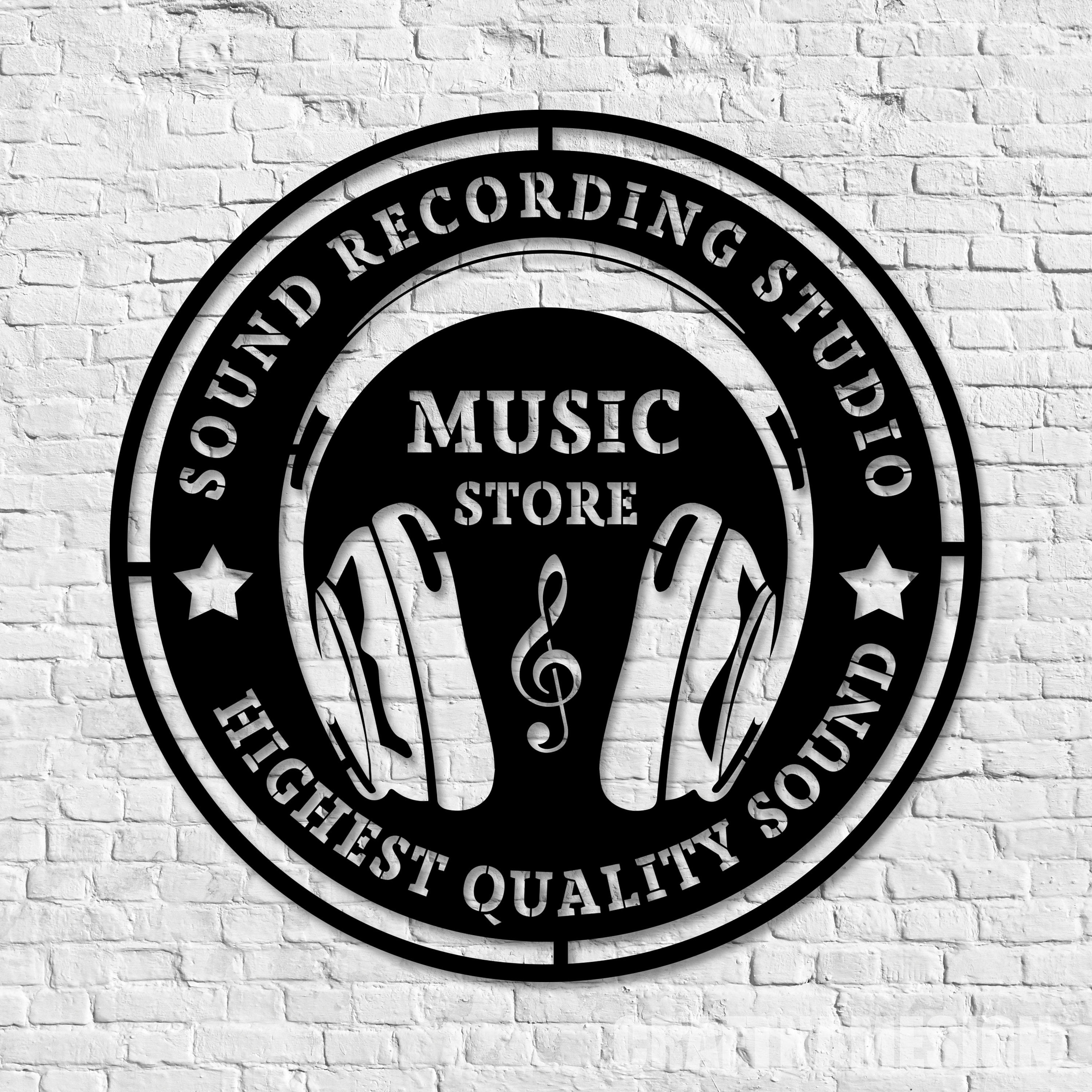 Craftnamesign Custom Recording Studio Metal Wall Art LED Light ...